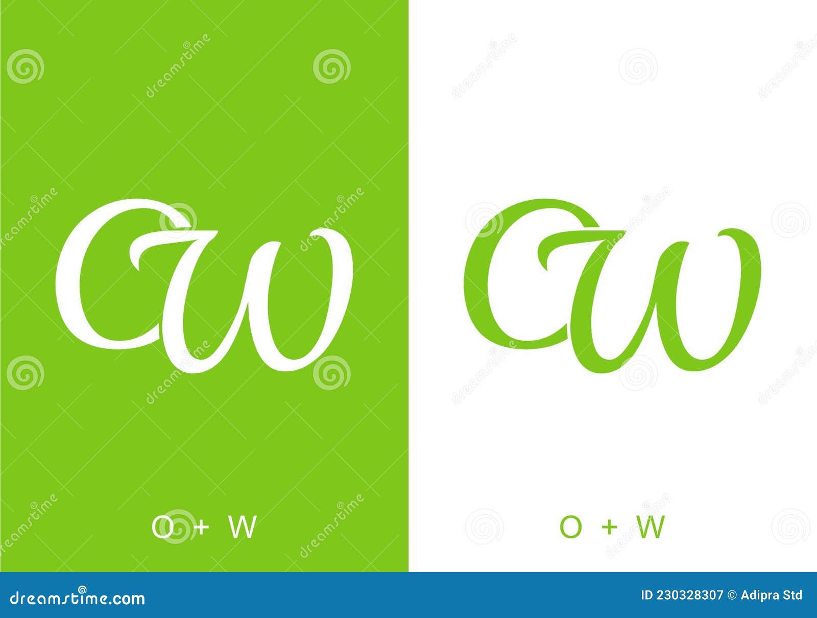 Initial letter text of OW stock vector. Illustration of internet ...