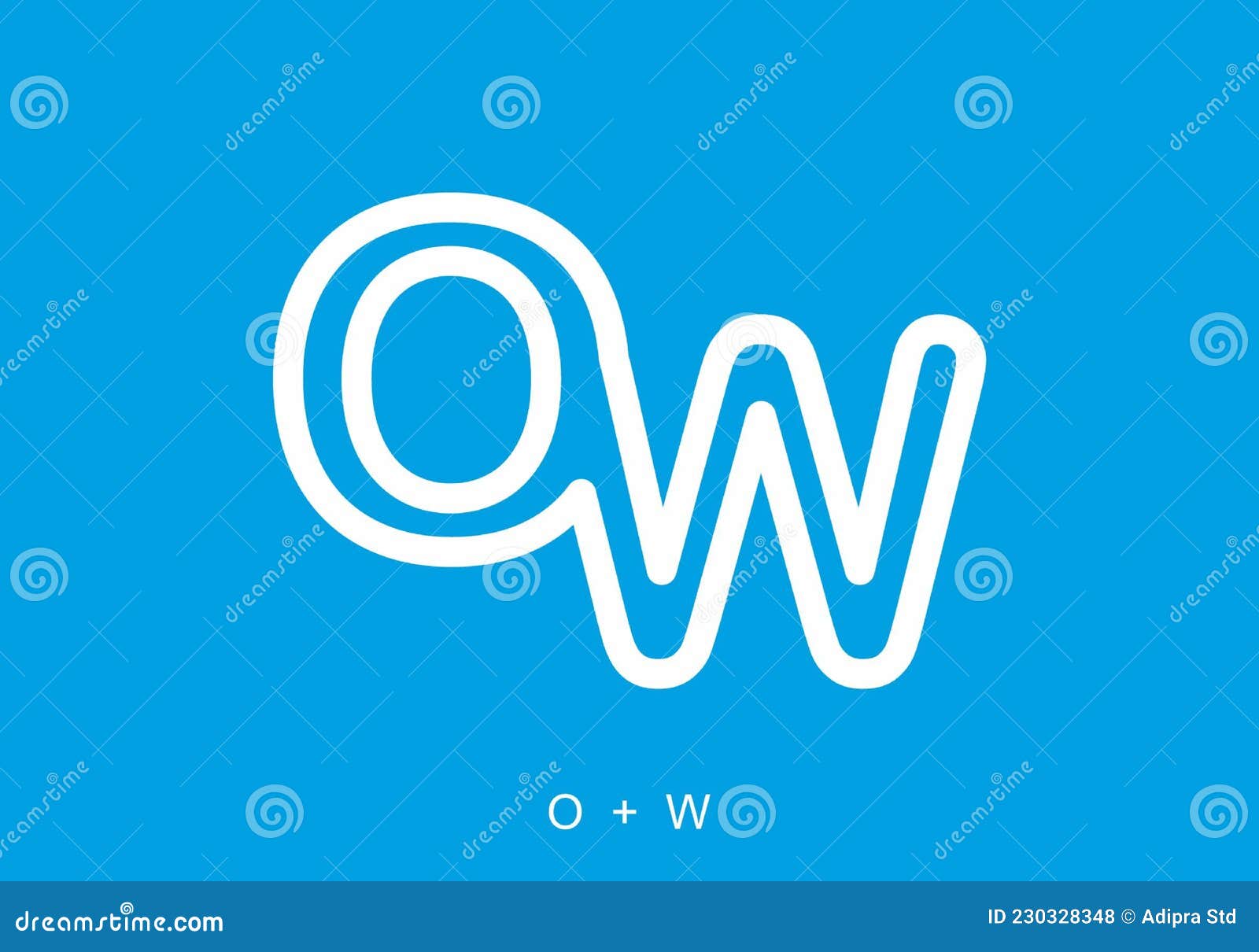 Initial letter text of OW stock vector. Illustration of logo - 230328348