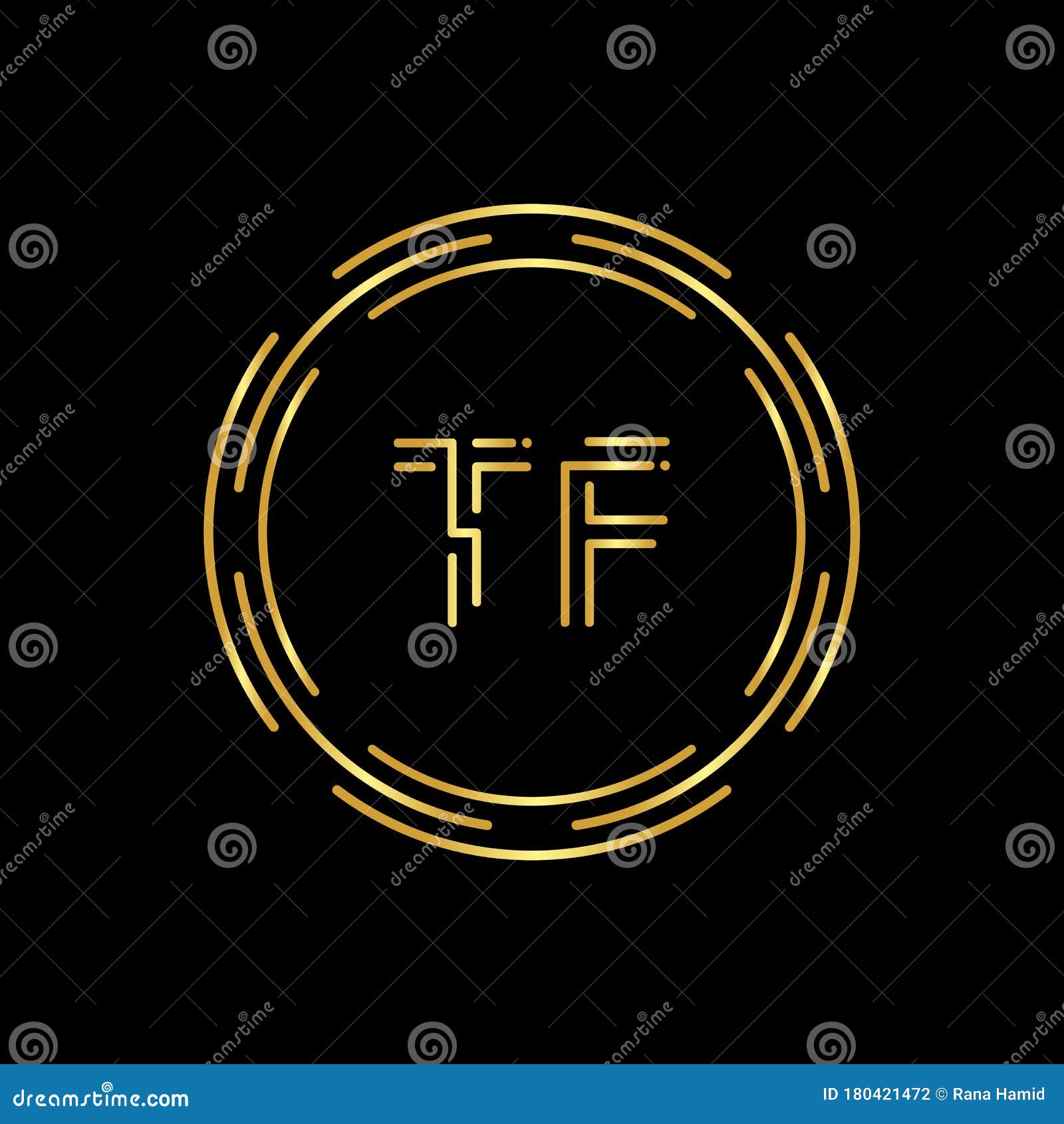 Initial Letter TF Logo Creative Typography Vector Template. Circle ...