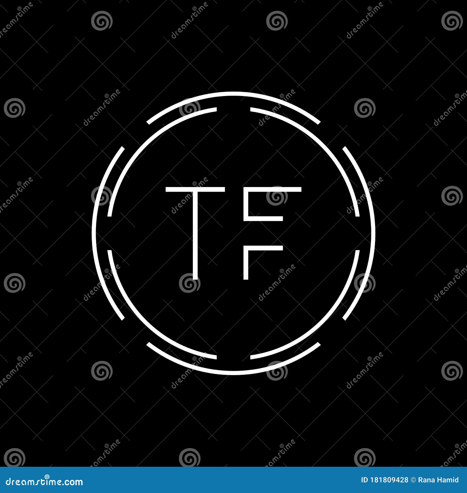 Initial Letter TF Logo Creative Typography Vector Template. Circle ...