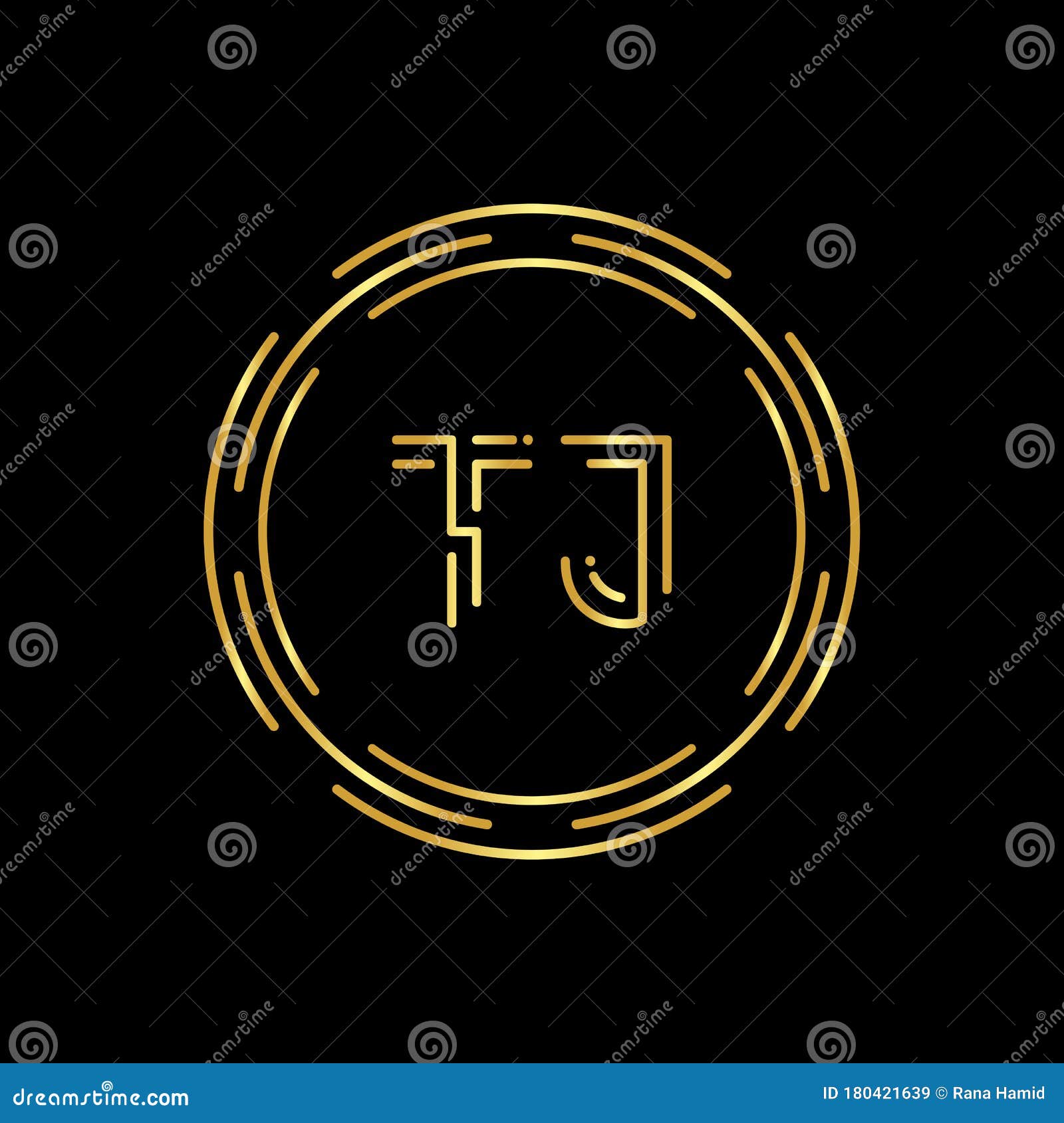 Initial Letter TJ Logo Creative Typography Vector Template. Circle ...
