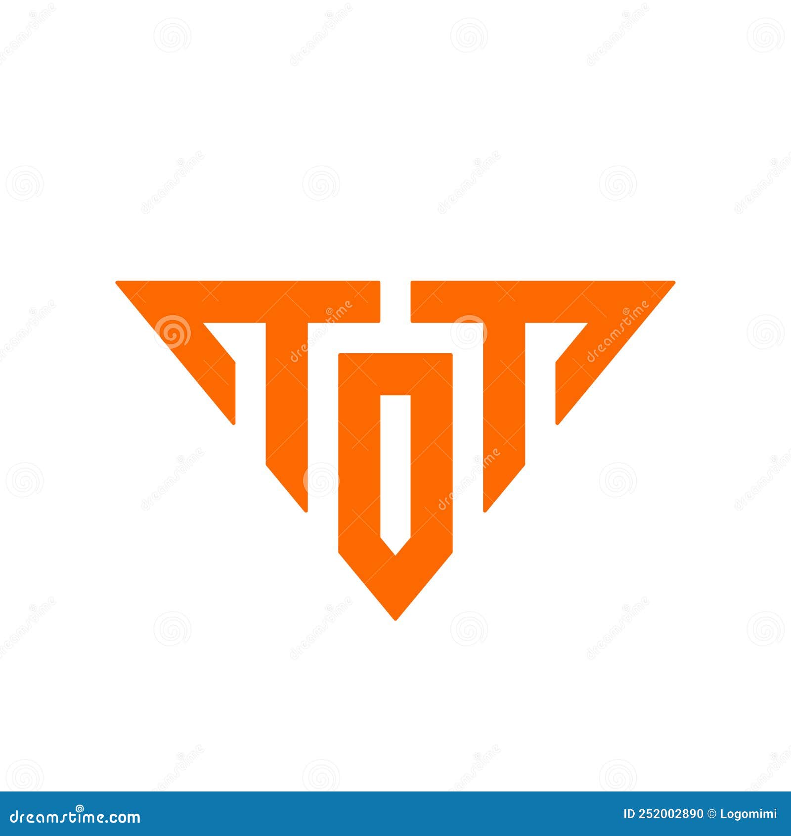 Initial Letter TOT Monogram Logo, Triangle Shape Typography Logo Stock ...