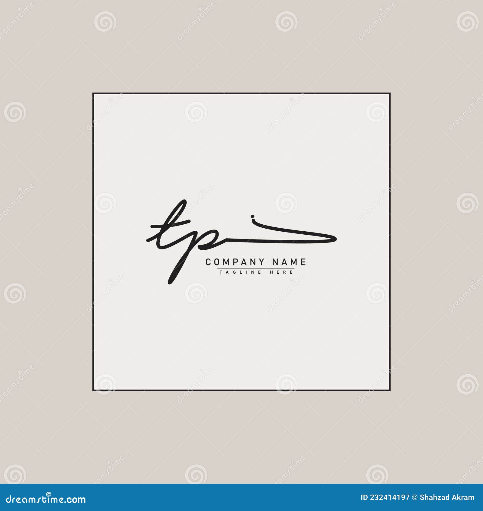 Initial Letter TP Logo - Hand Drawn Signature Logo Stock Vector ...