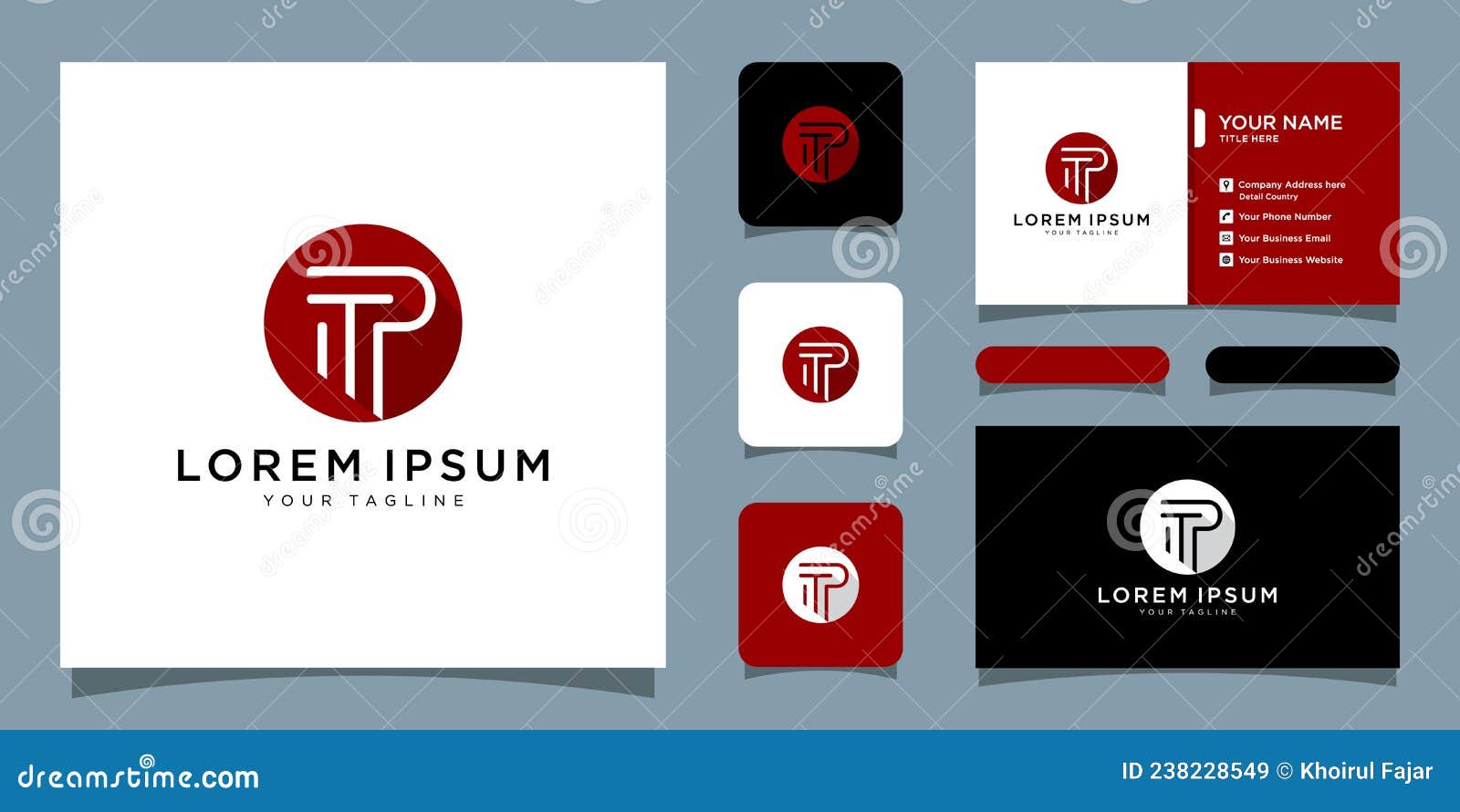 Initial Letter TP Logo Template Design with Business Card Design ...