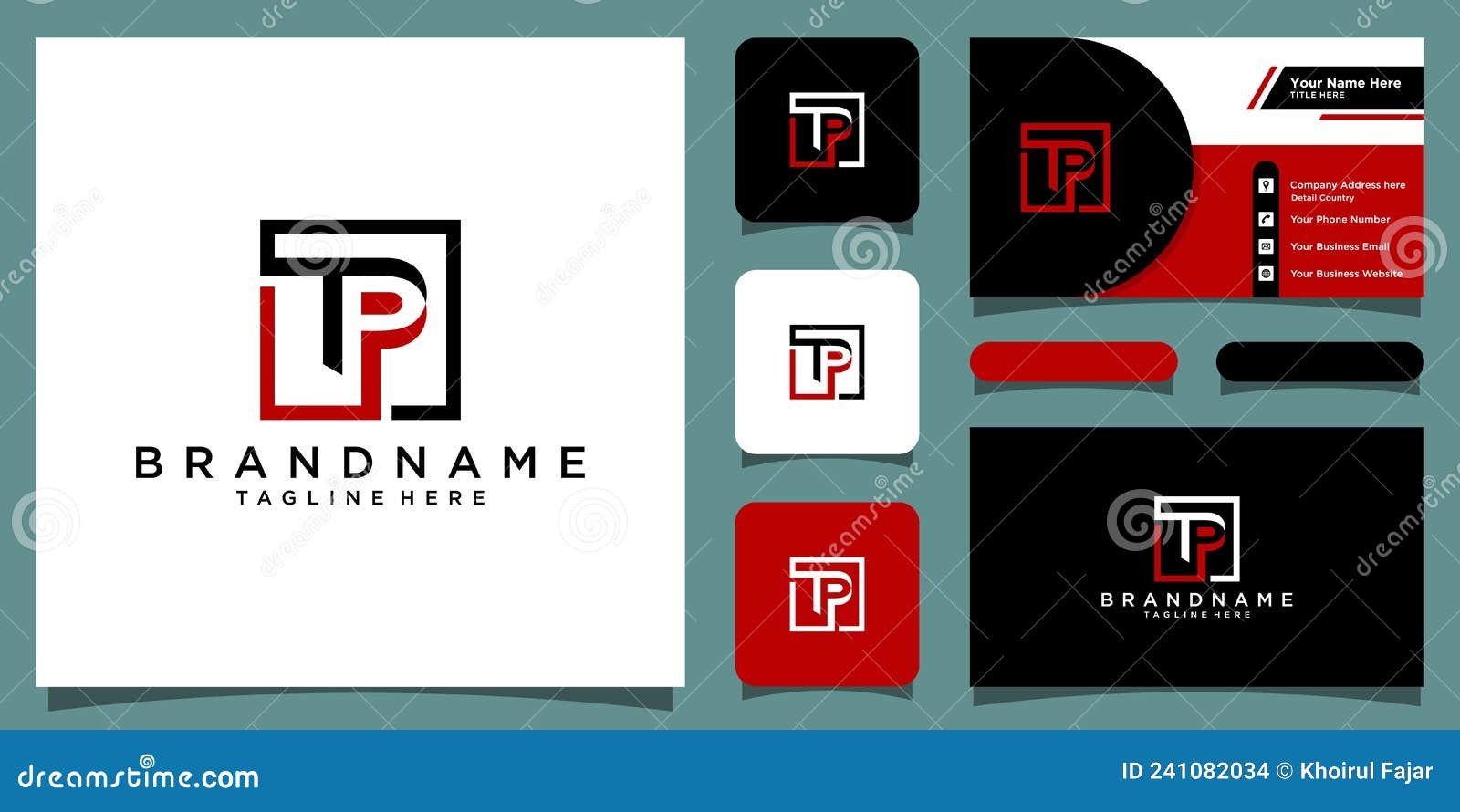 Initial Letter TP Logo Template Design with Business Card Design Stock ...
