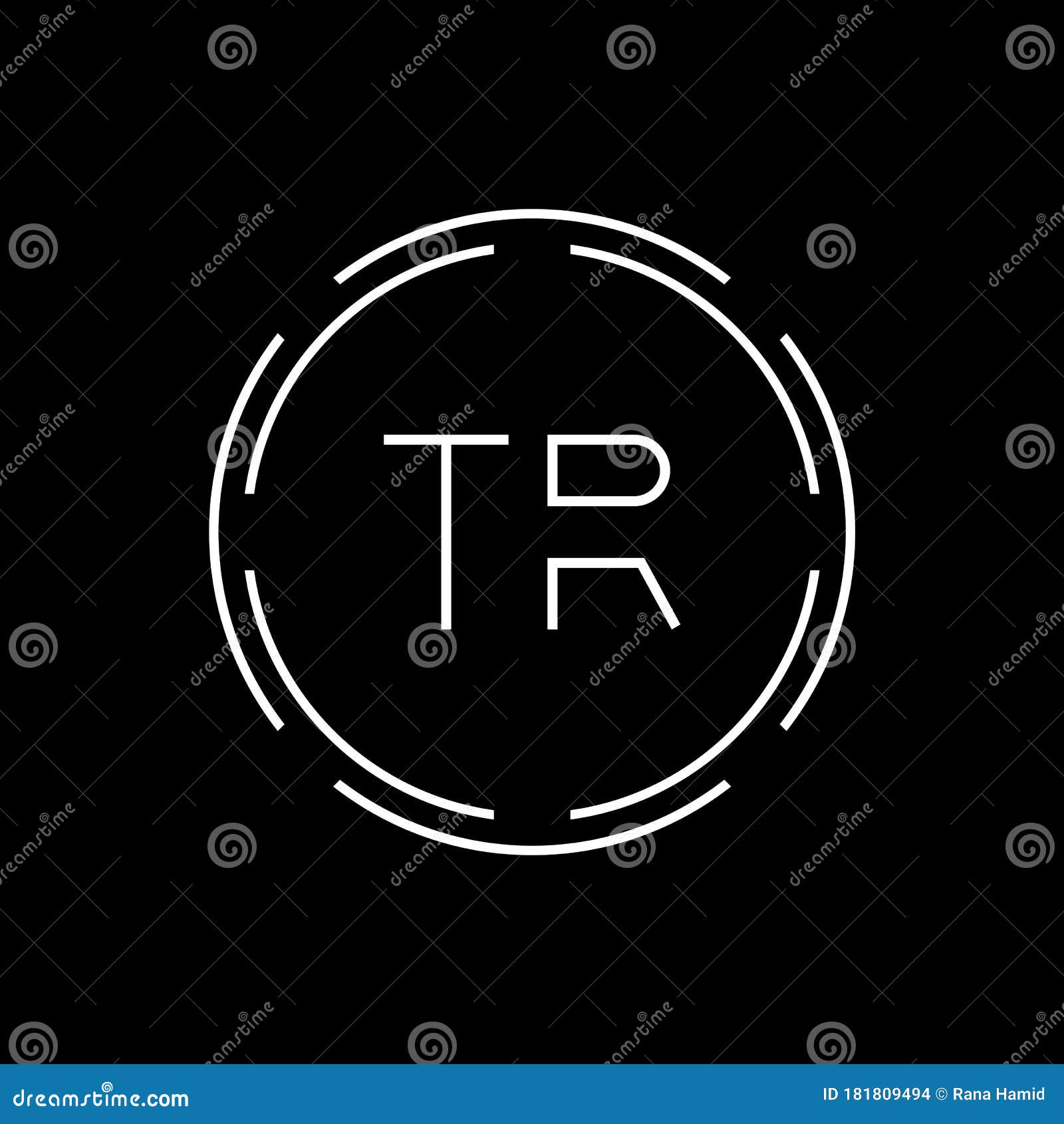 Initial Letter TR Logo Creative Typography Vector Template. Circle ...