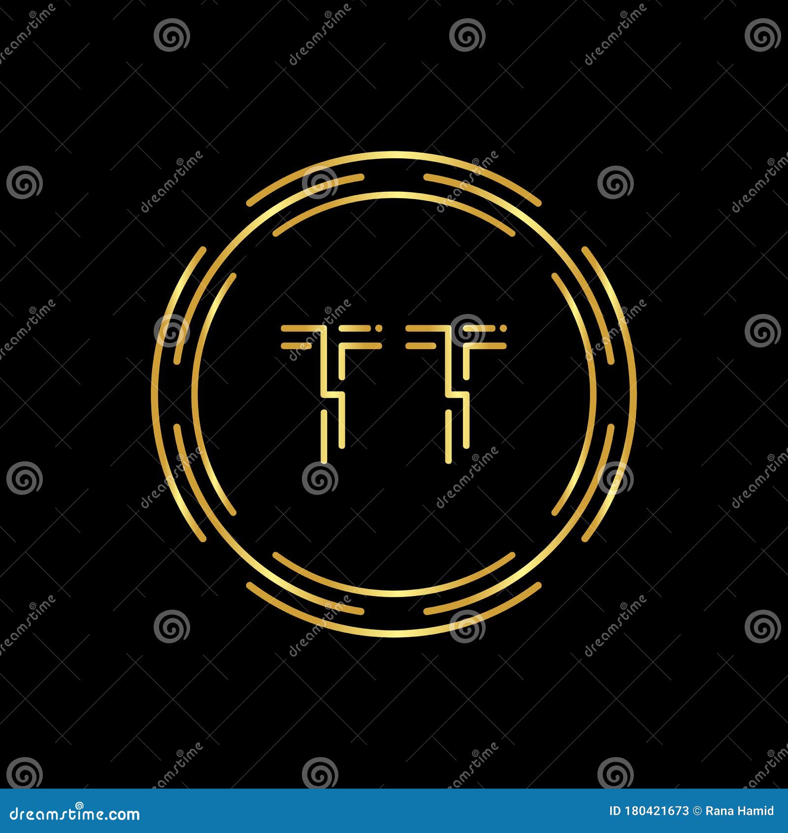 Initial Letter TT Logo Creative Typography Vector Template. Circle ...