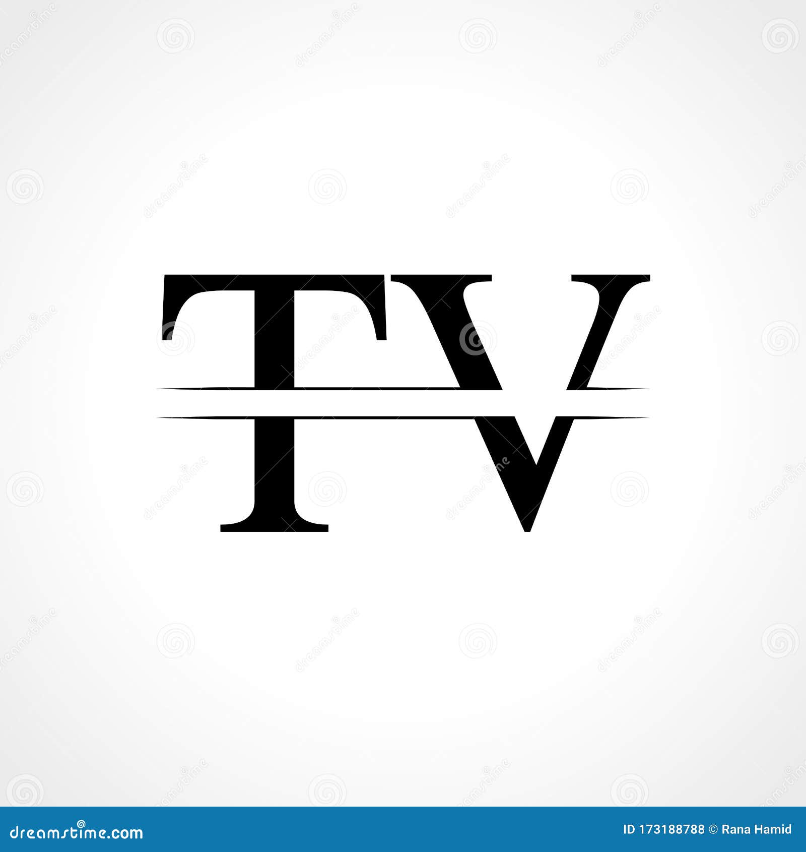 Initial Letter TV Logo Design Vector Template. Linked Typography TV ...