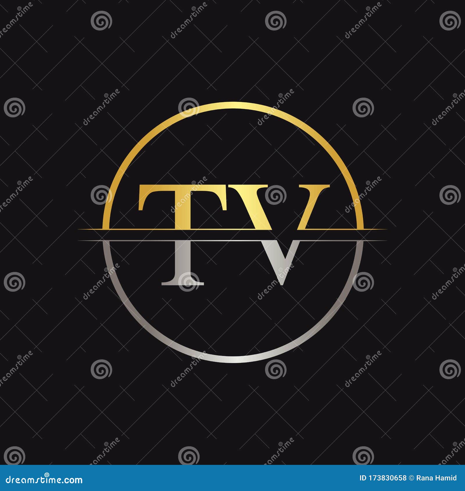 Initial Letter TV Logo Design Vector Template. Linked Typography TV ...