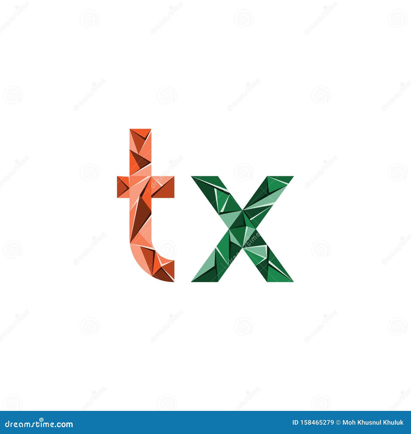 Initial Letter Tx Abstract Triangle Logo Vector Stock Vector ...