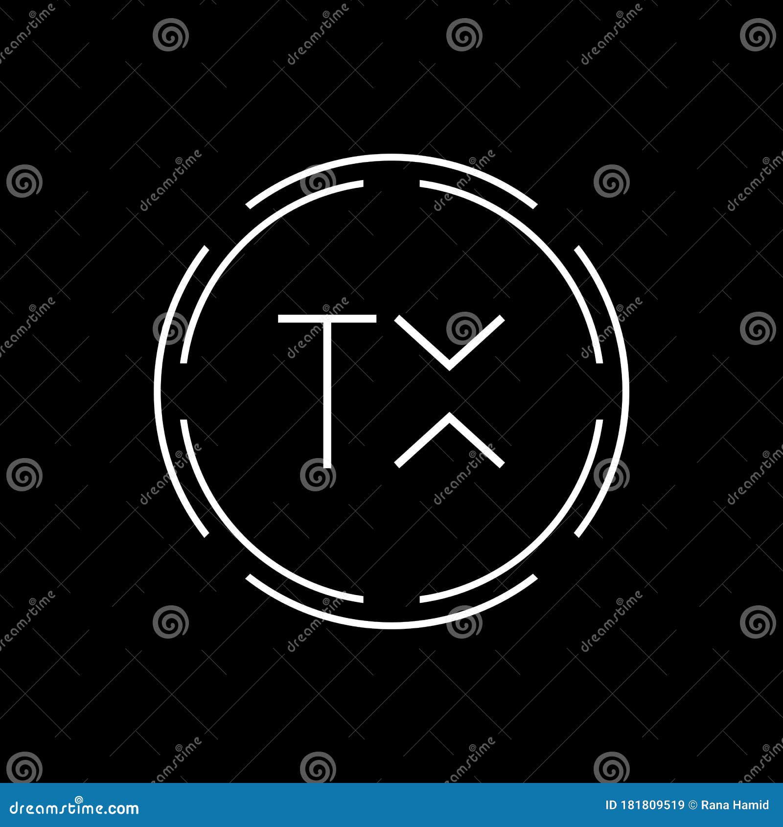 Initial Letter TX Logo Creative Typography Vector Template. Circle ...