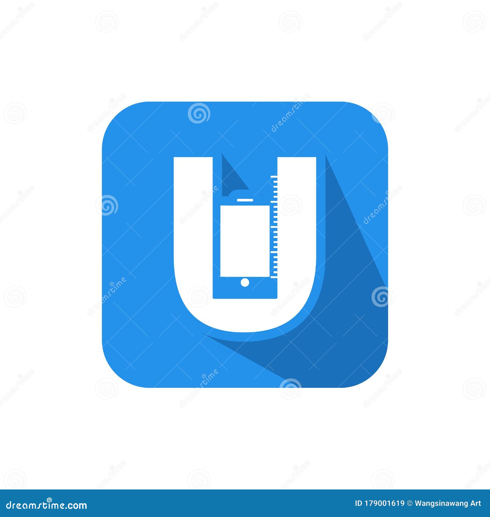 Initial Letter U Phone Logo Vector Illustration Isolated On White ...