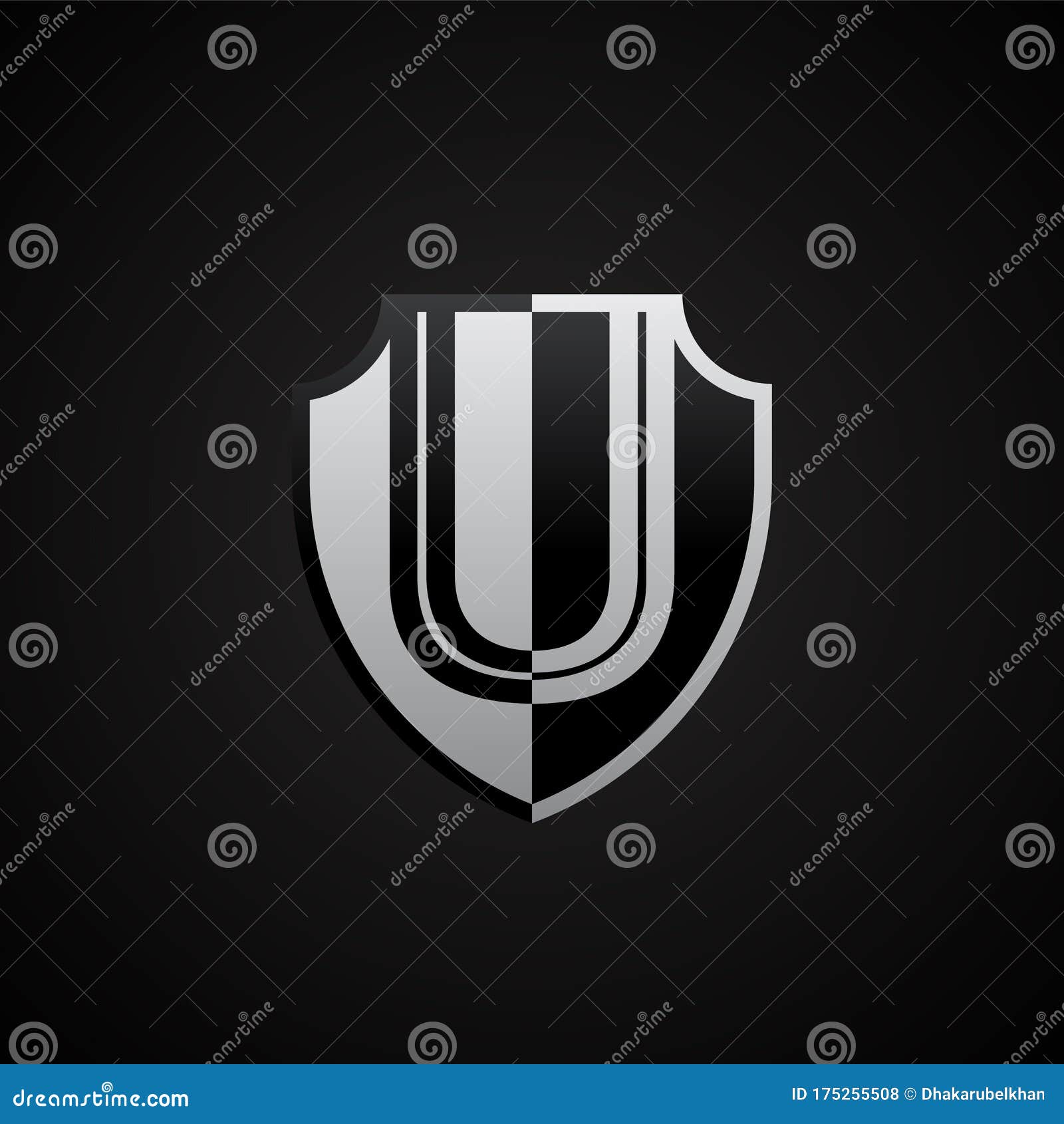 Initial Letter U in the Shield, Letter U Shield Icon Stock Vector ...