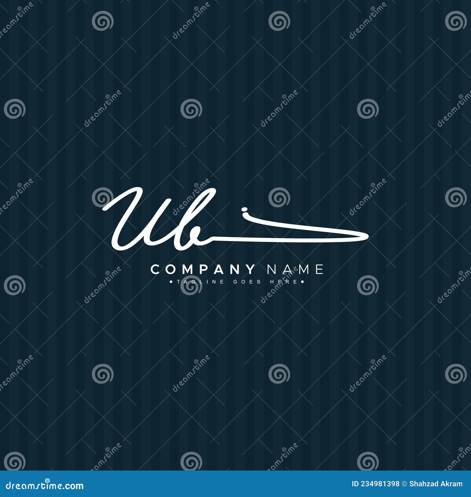 Initial Letter UB Logo - Handwritten Signature Logo Stock Vector ...
