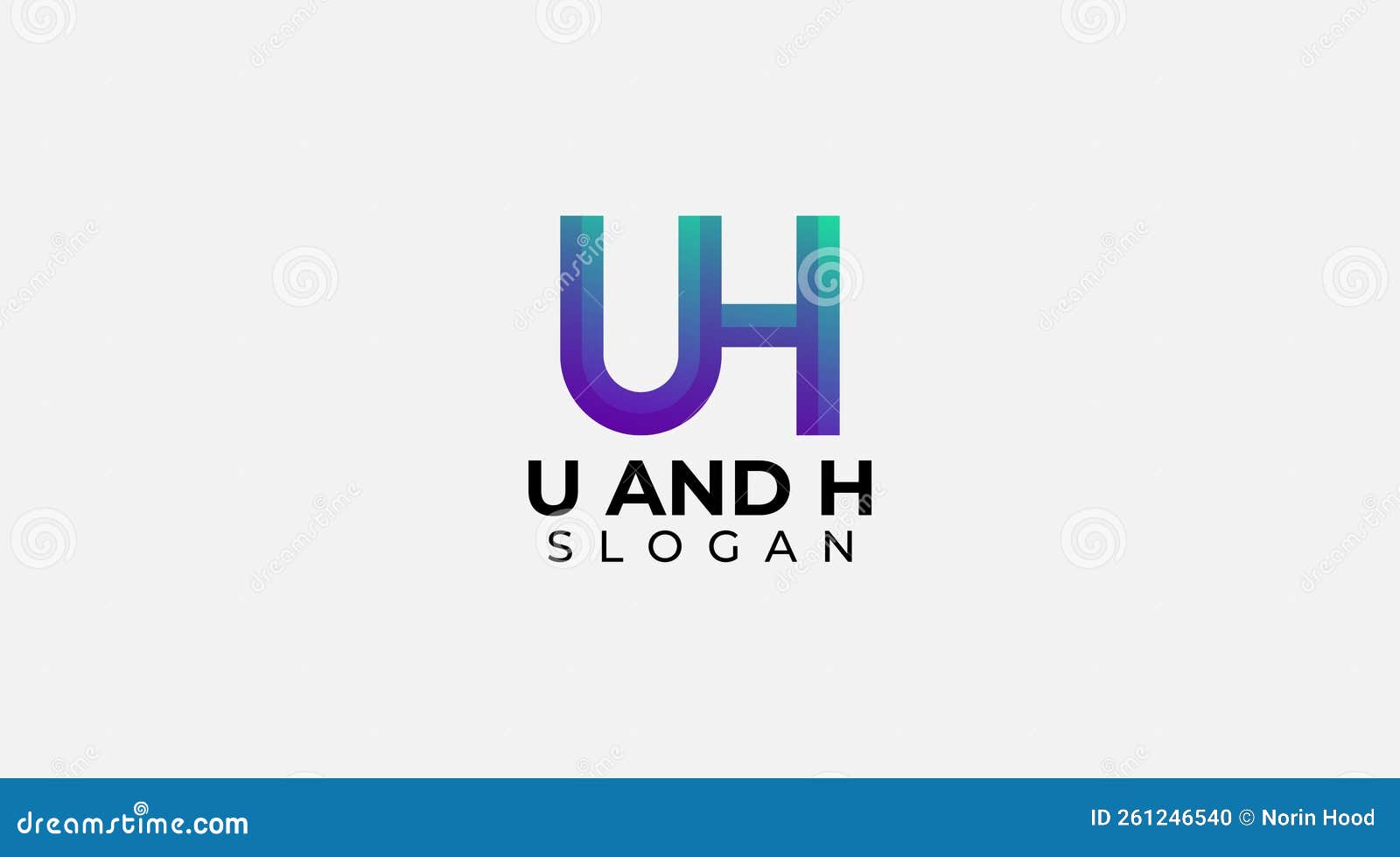 Initial Letter UH Logo - Minimal Business Logo Design Stock Vector ...