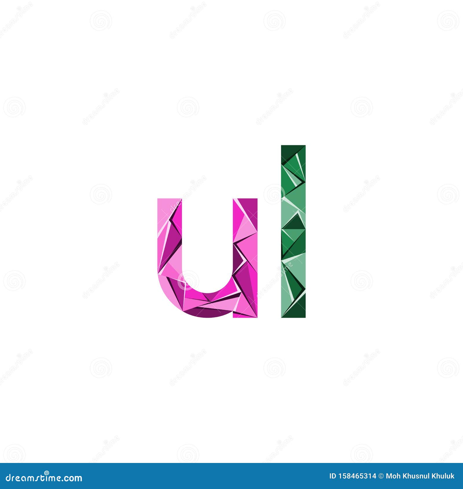 Initial Letter Ul Abstract Triangle Logo Vector Stock Vector ...