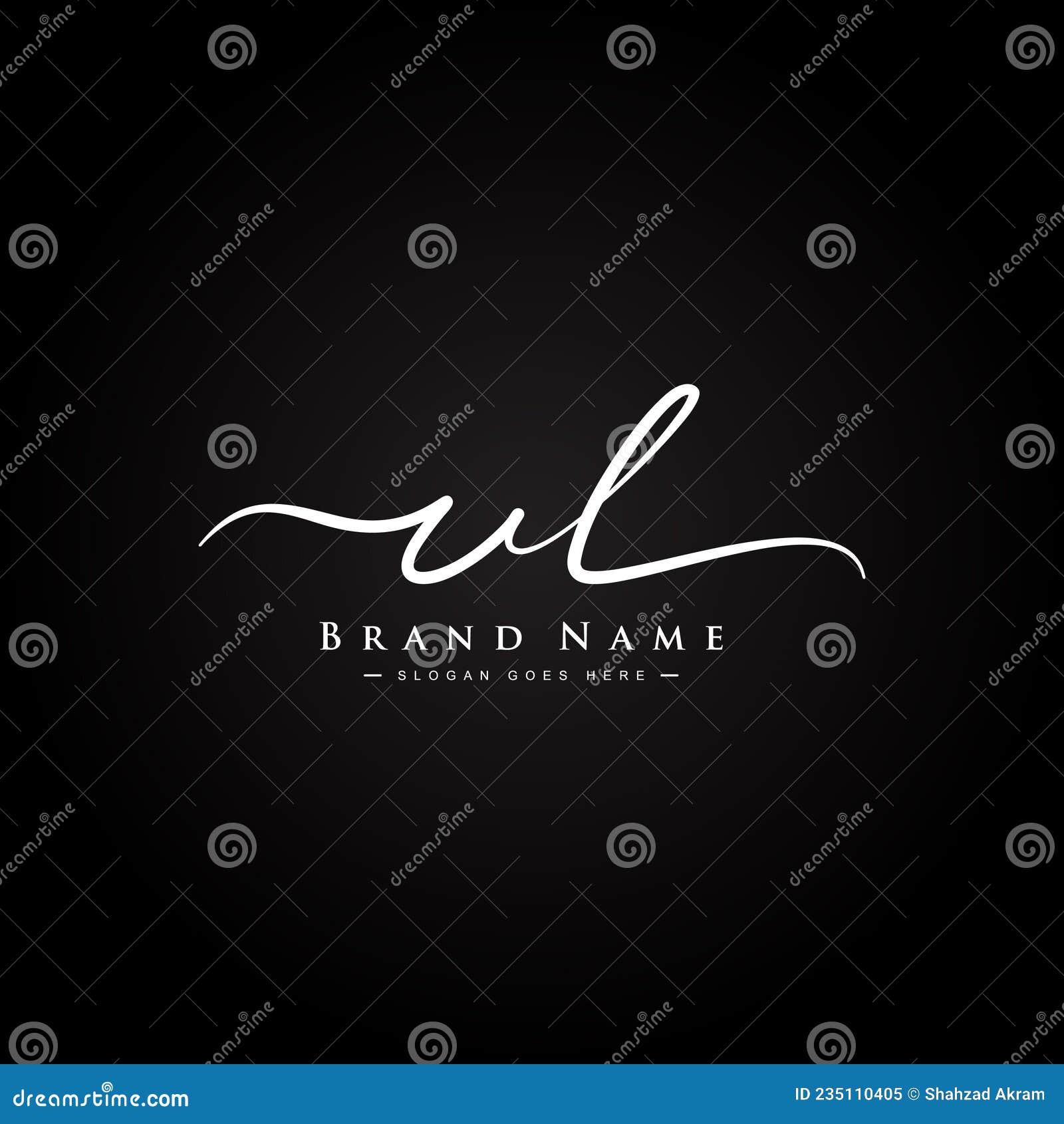 Initial Letter UL Logo - Handwritten Signature Logo Stock Vector ...