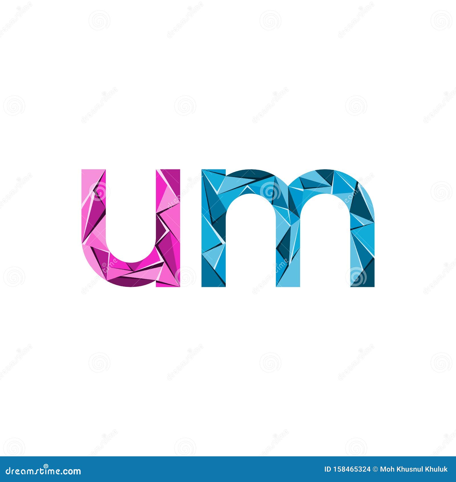 Initial Letter Um Abstract Triangle Logo Vector Stock Vector ...