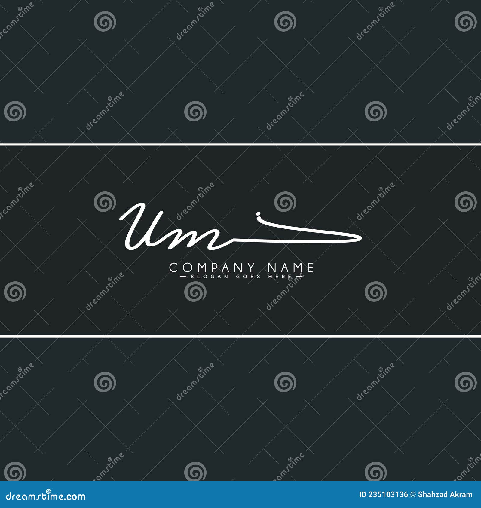 Initial Letter UM Logo - Hand Drawn Signature Logo Stock Vector ...