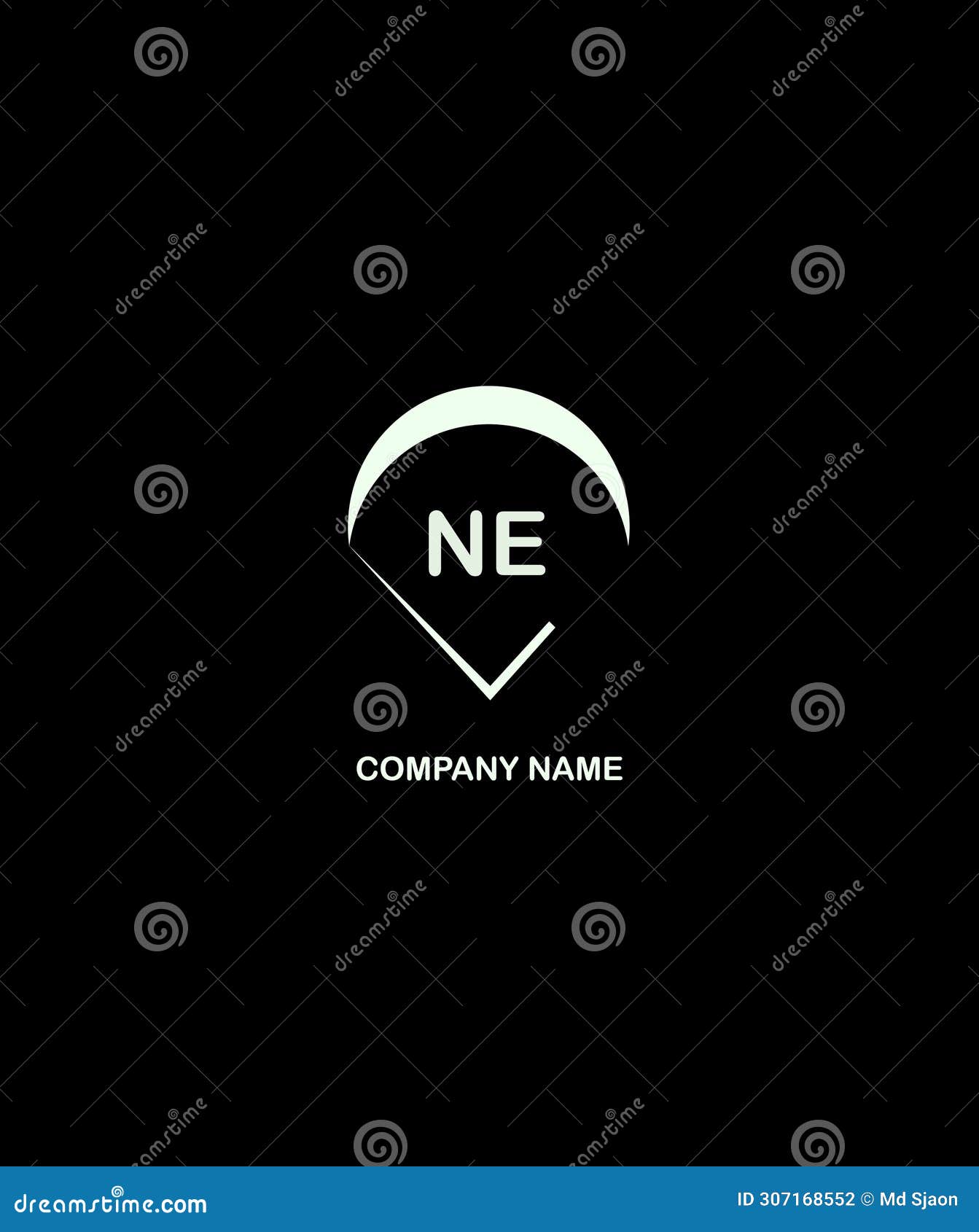 Initial Letter Unique Attractive Creative Modern NE Letter Logo Design ...