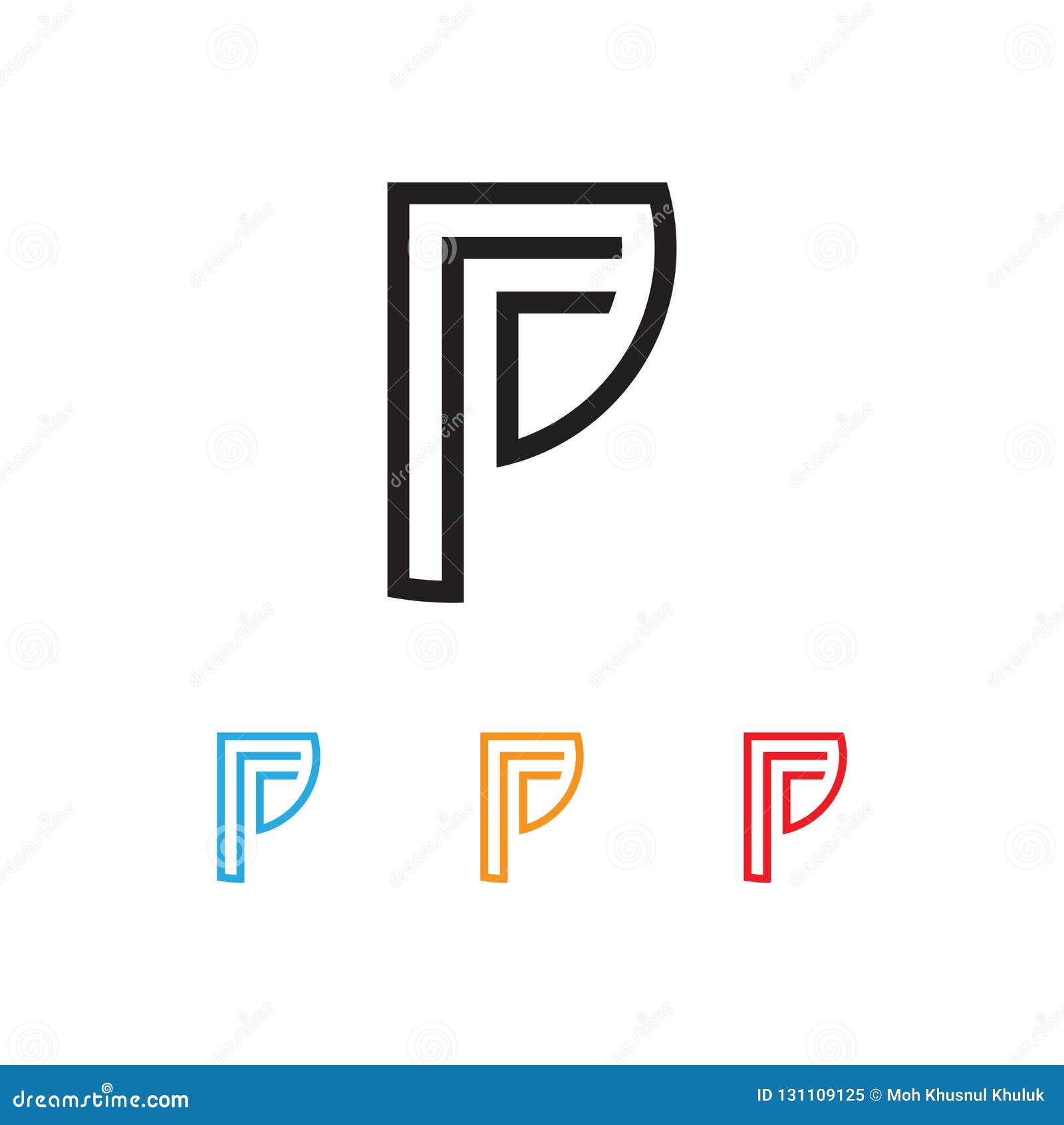 Initial Letter Unique P Line Logo Vector Stock Vector - Illustration of ...