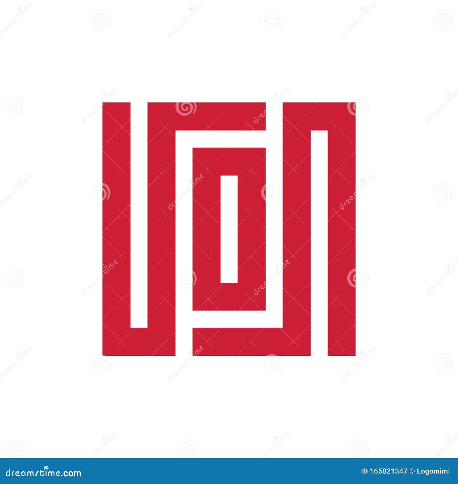 Initial Letter UON, Vector Logo Template, Red Square Shape Symbol ...