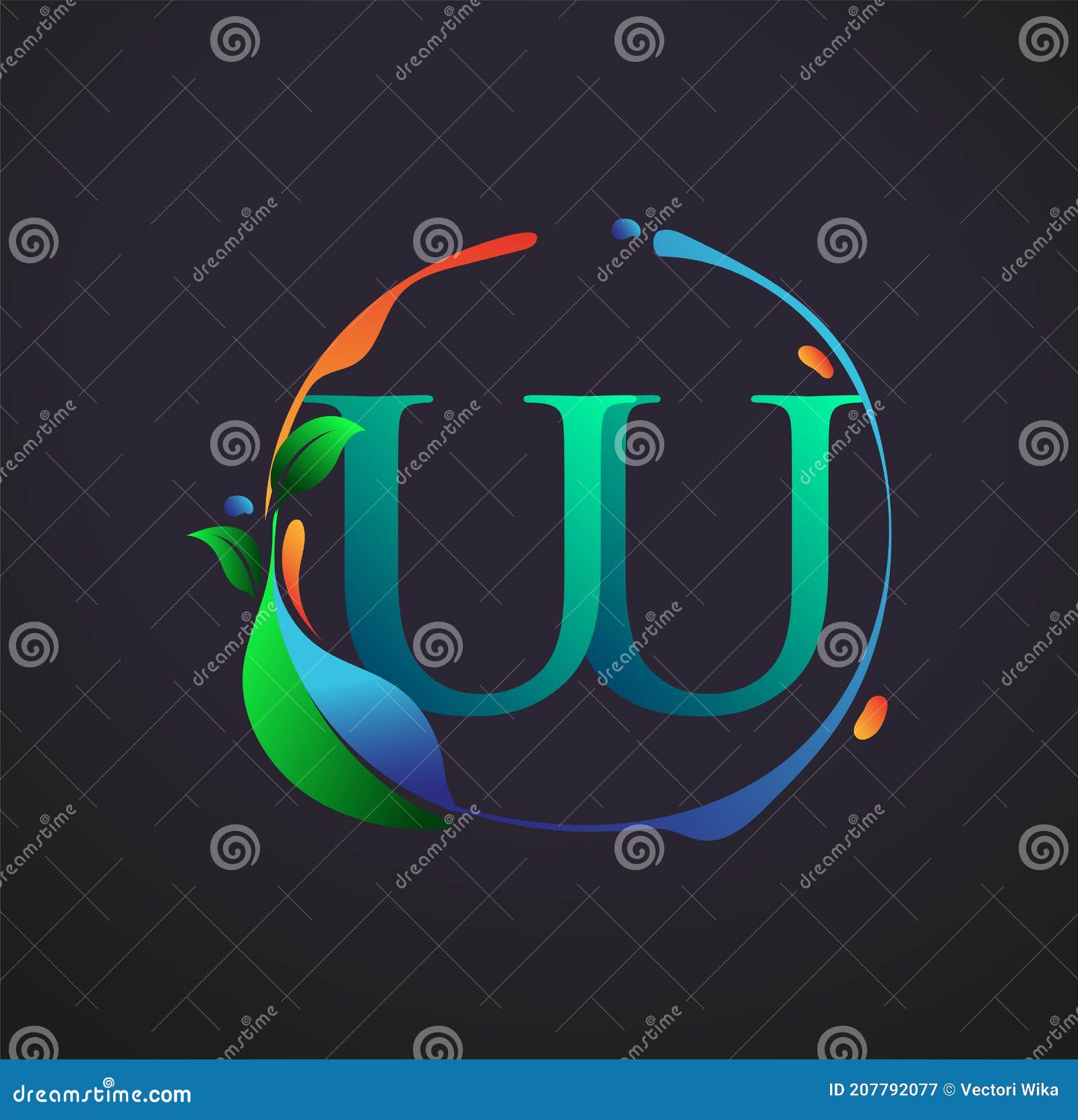 Initial Letter UU with Nature Elements Logo, Colorful Nature and ...