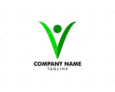 Initial Letter V People Logo Template Stock Vector - Illustration of ...