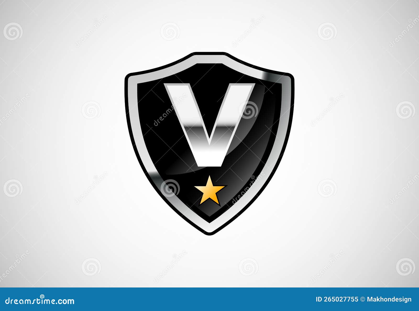 Initial Letter V with Shield Icon Logo Design Vector Illustration ...