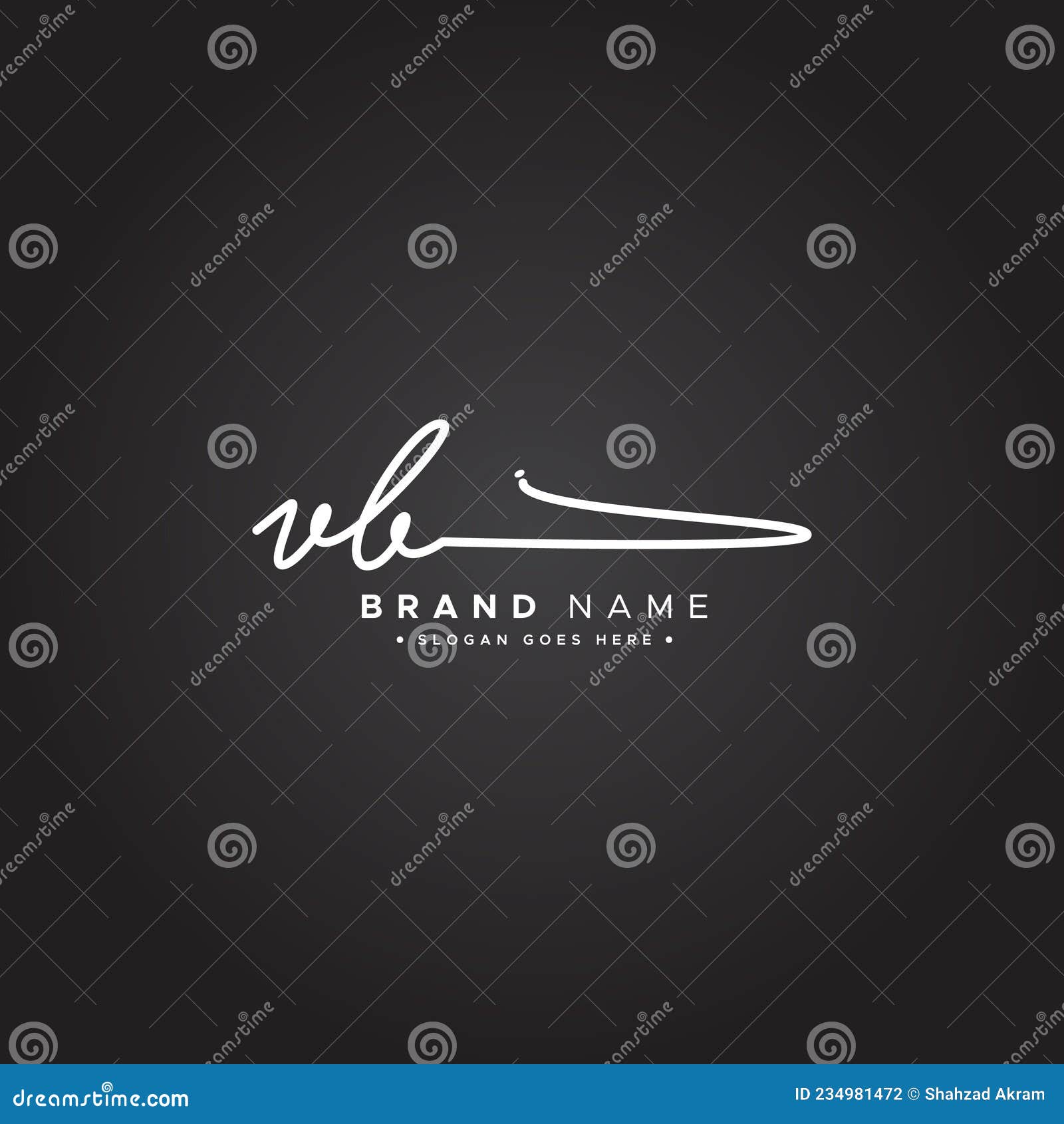 Initial Letter VB Logo - Hand Drawn Signature Logo Stock Vector ...