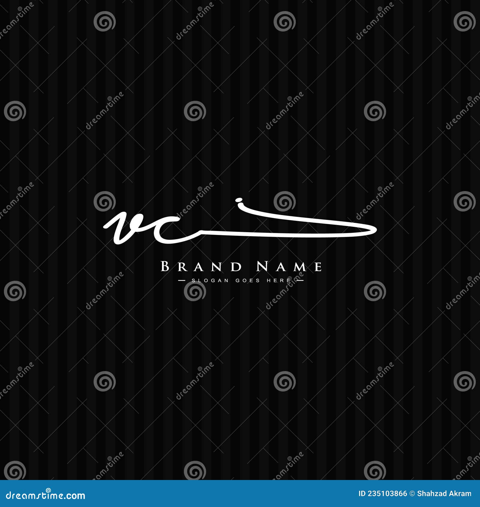 Initial Letter VC Logo - Hand Drawn Signature Logo Stock Vector ...