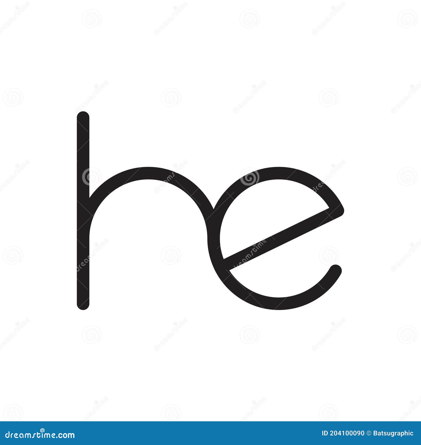 He Initial Letter Vector Logo Icon Stock Vector - Illustration of ...