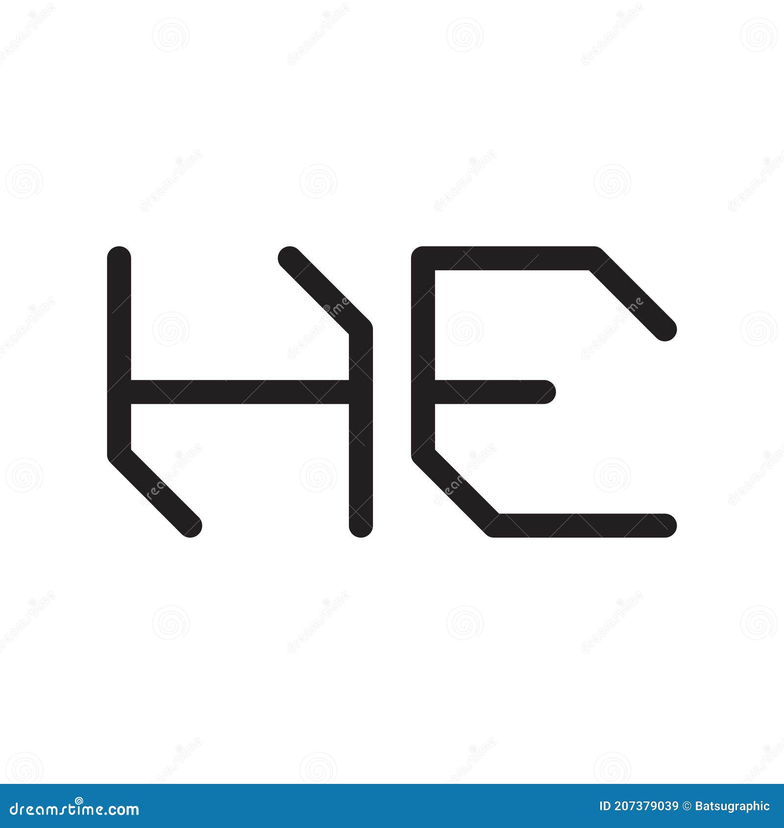 He Initial Letter Vector Logo Icon Stock Vector - Illustration of flat ...