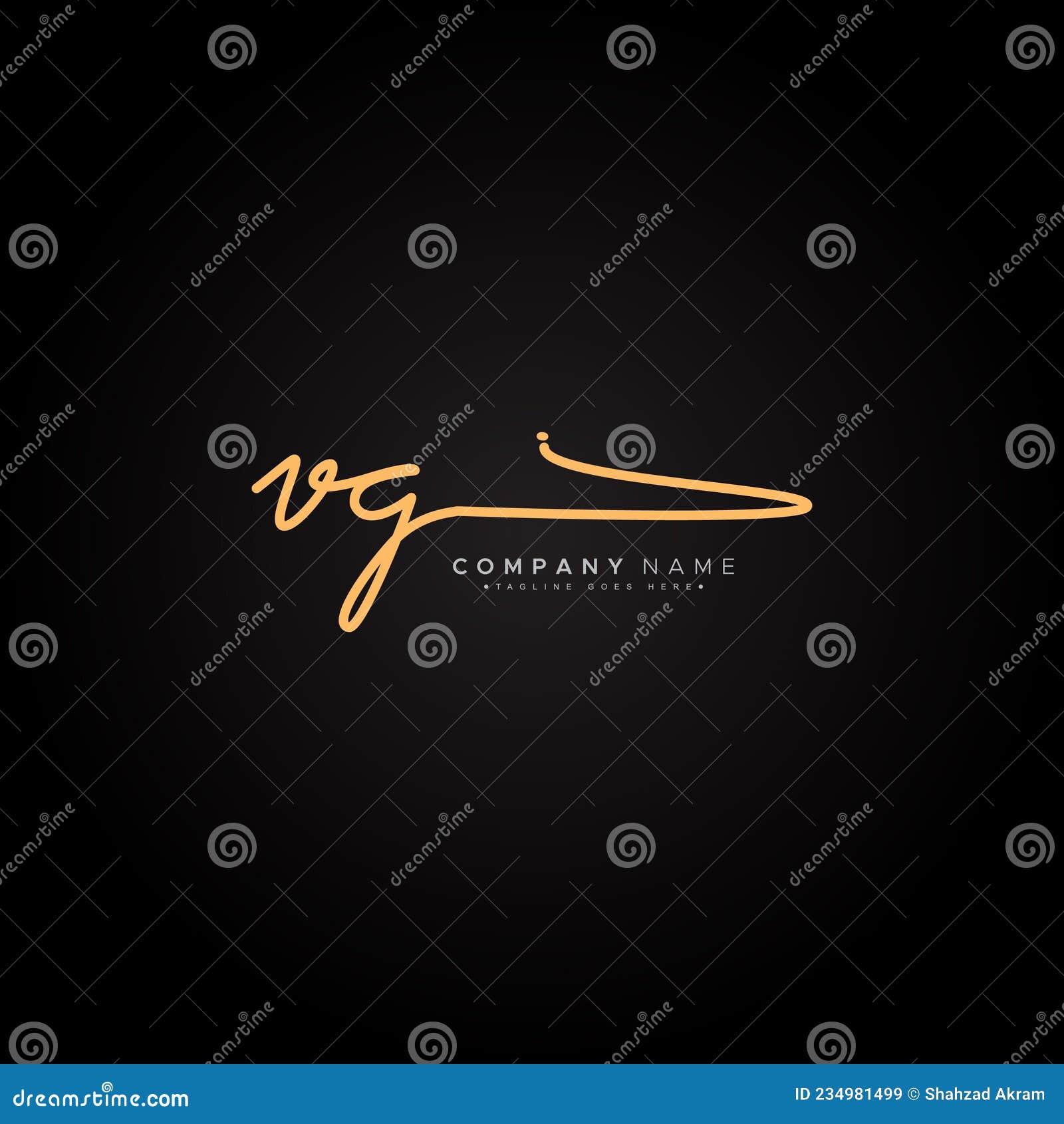Initial Letter VG Logo - Hand Drawn Signature Logo Stock Vector ...