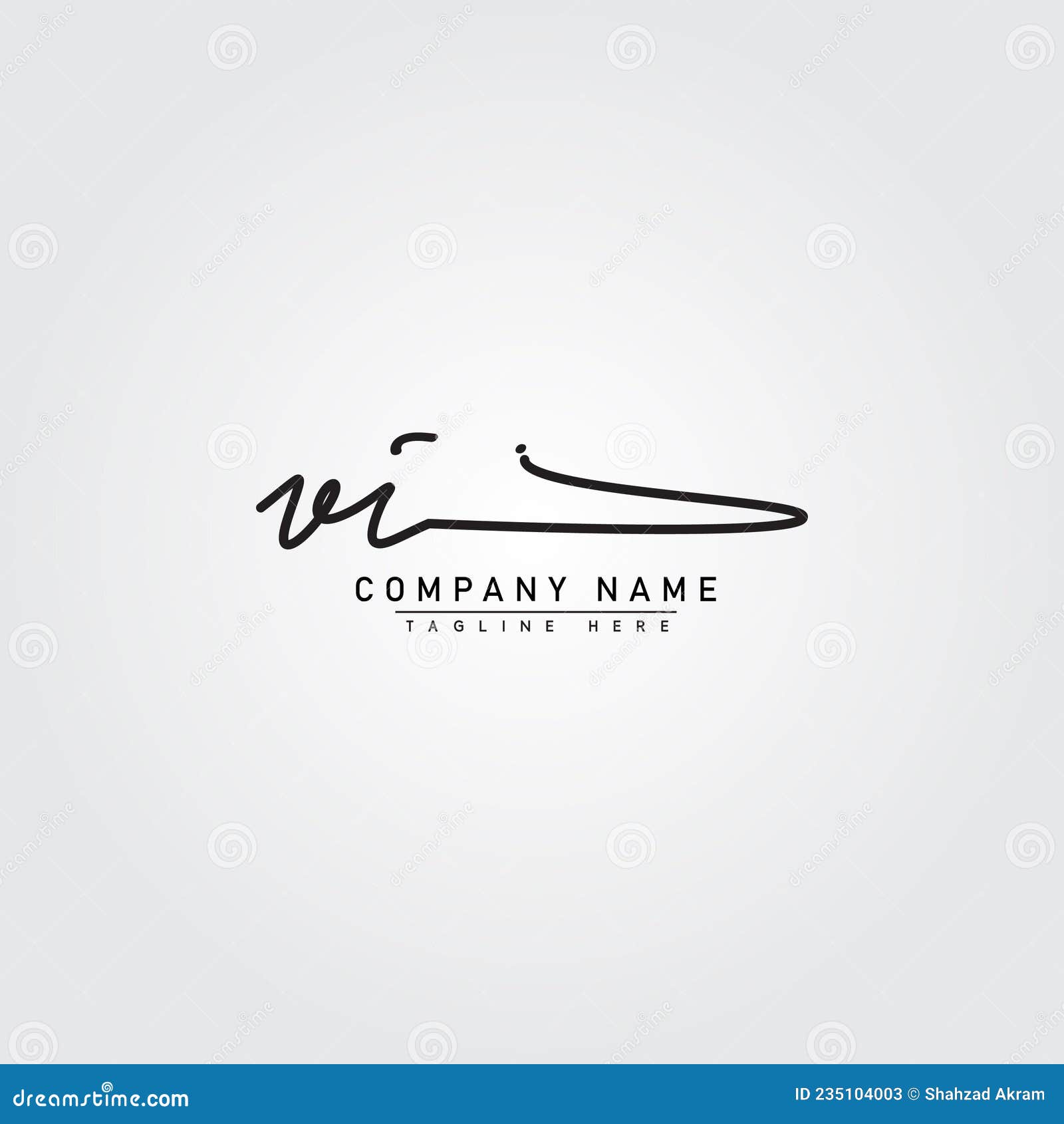 Initial Letter VI Logo - Handwritten Signature Logo Stock Vector ...