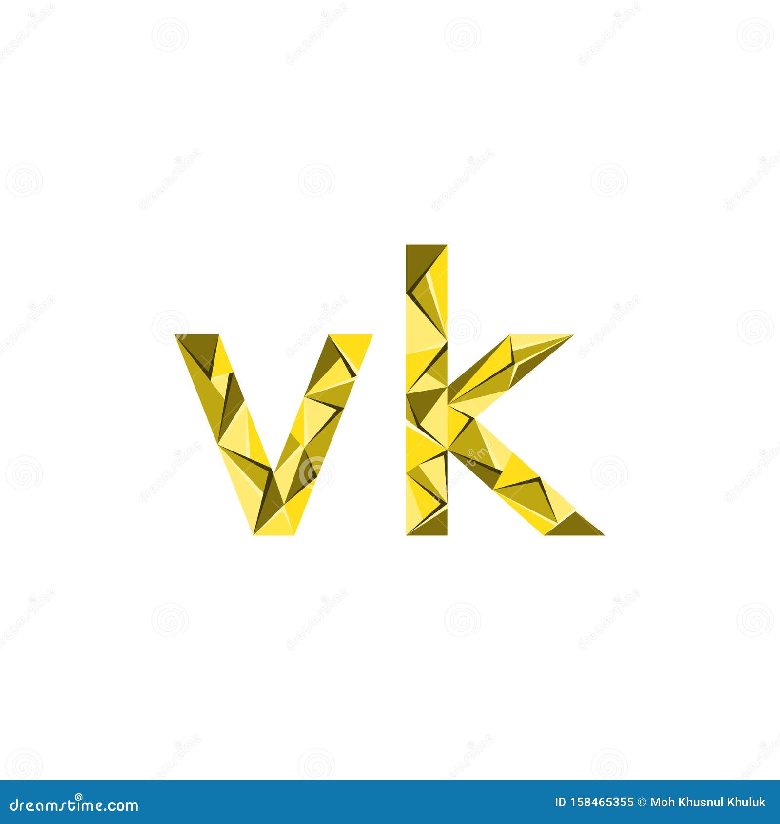 Initial Letter Vk Abstract Triangle Logo Vector Stock Vector ...