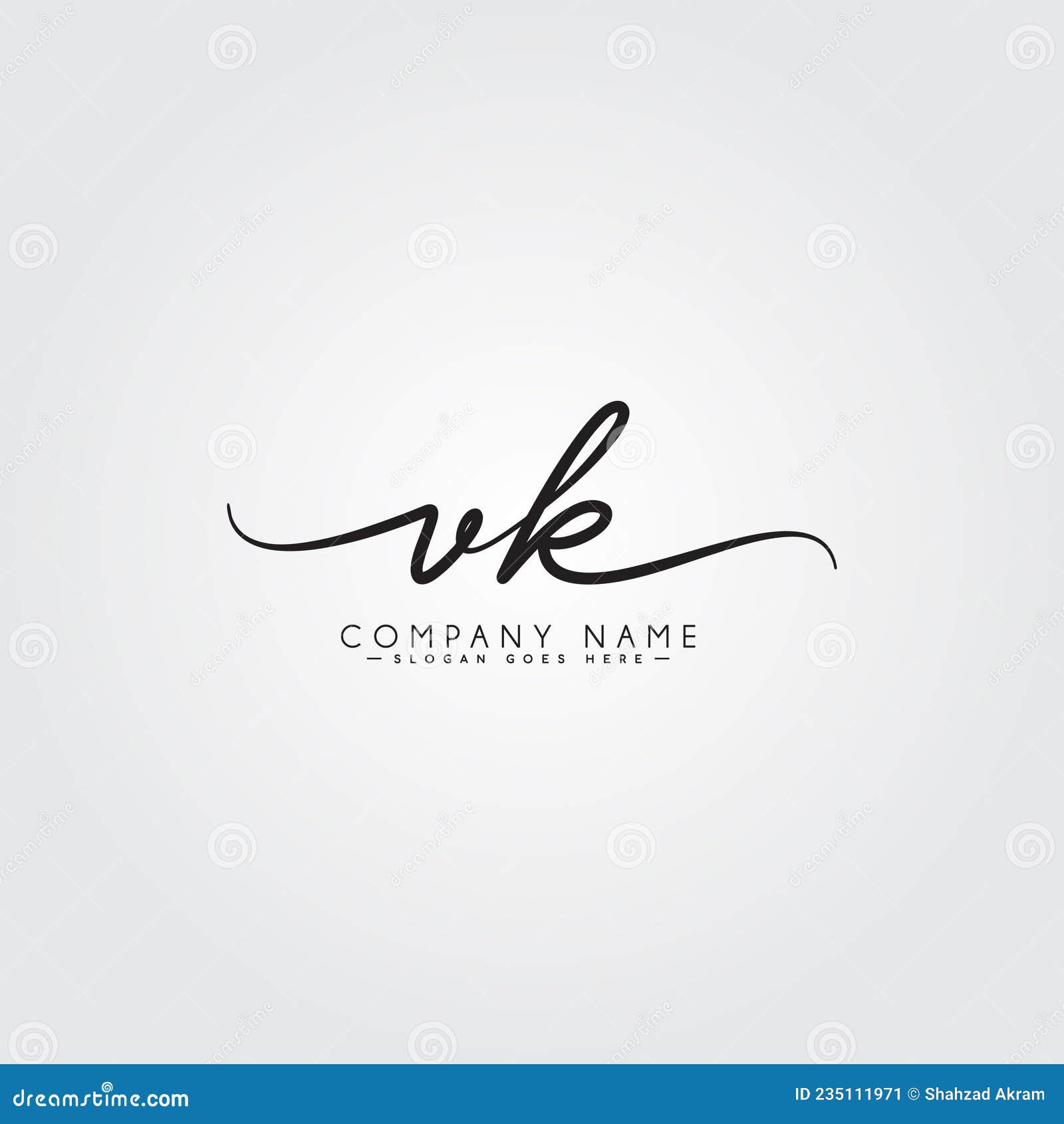 Initial Letter VK Logo - Hand Drawn Signature Logo Stock Vector ...