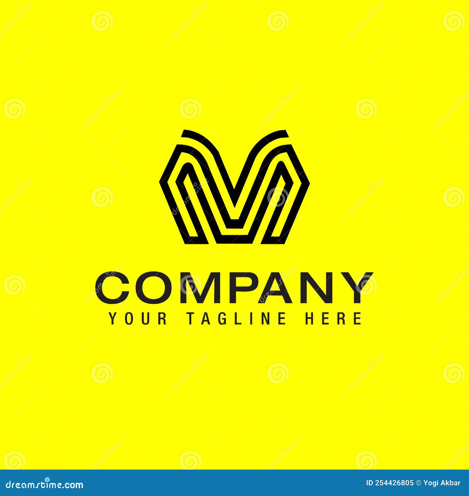 Initial Letter VM Monogram Logo Line Design Template Vector Stock ...