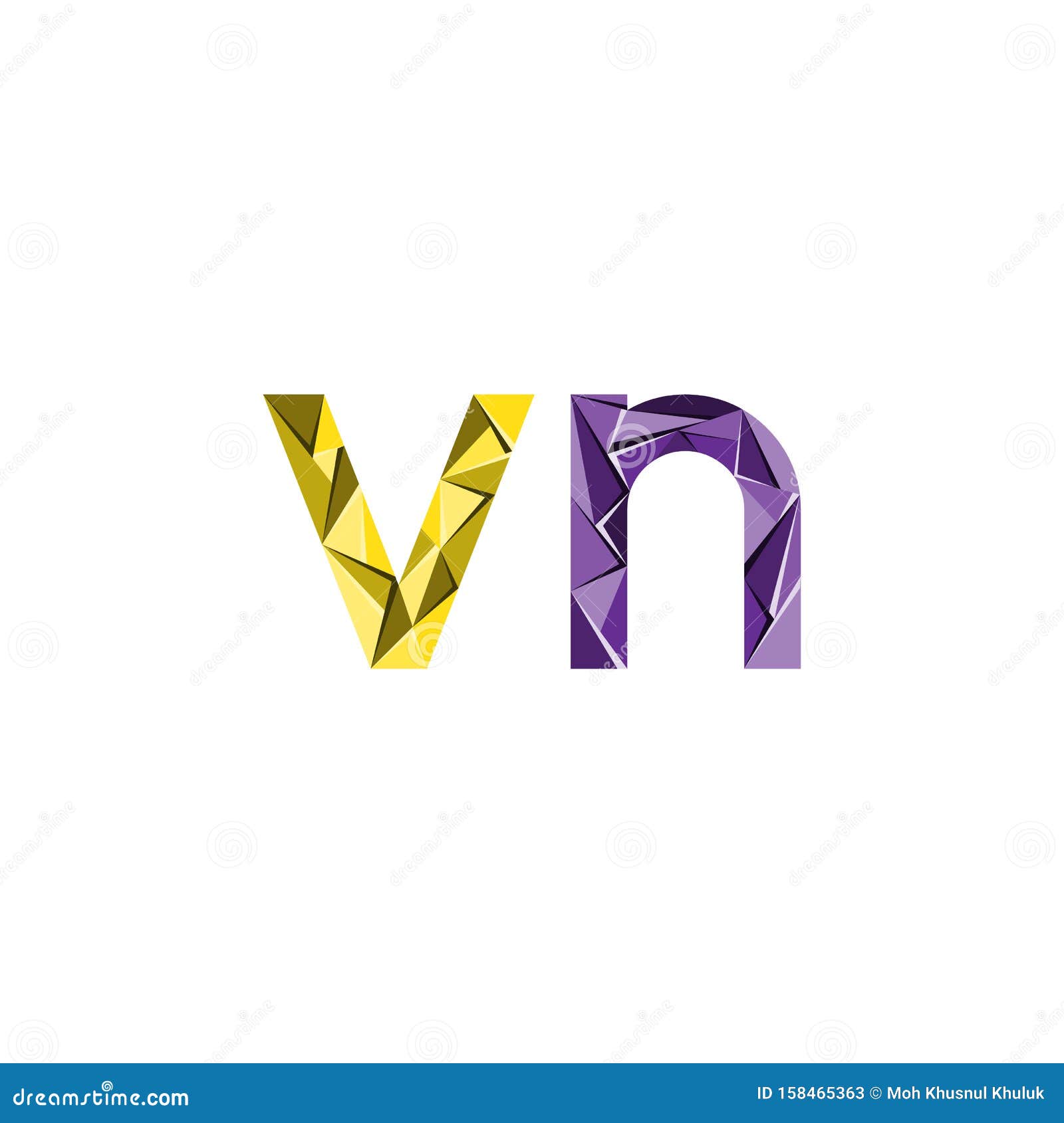 Initial Letter Vn Abstract Triangle Logo Vector Stock Vector ...