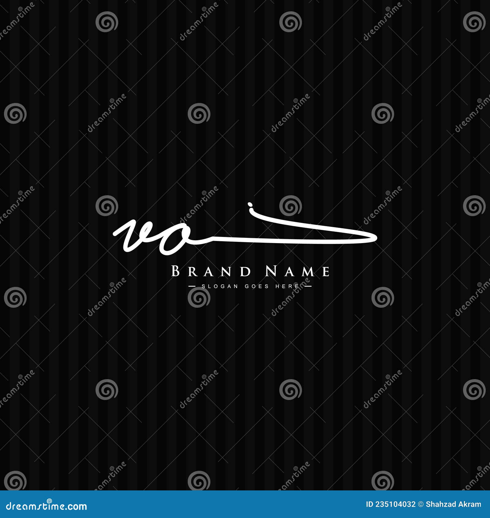 Initial Letter VO Logo - Handwritten Signature Logo Stock Vector ...