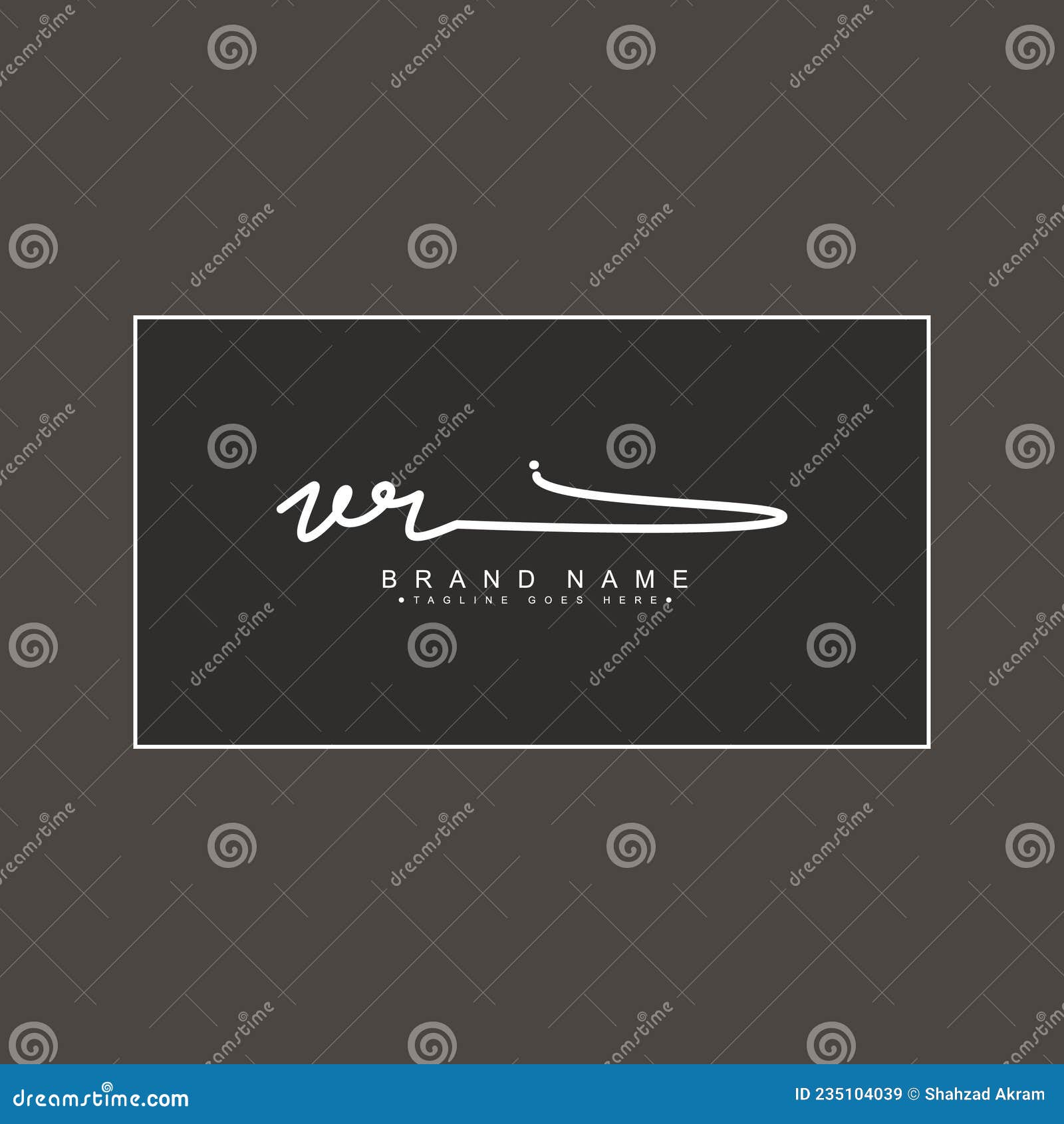Initial Letter VR Logo - Hand Drawn Signature Logo Stock Vector ...