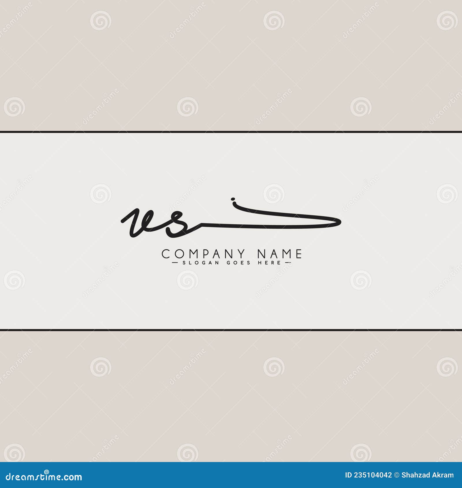 Initial Letter VS Logo - Handwritten Signature Style Logo Stock Vector ...