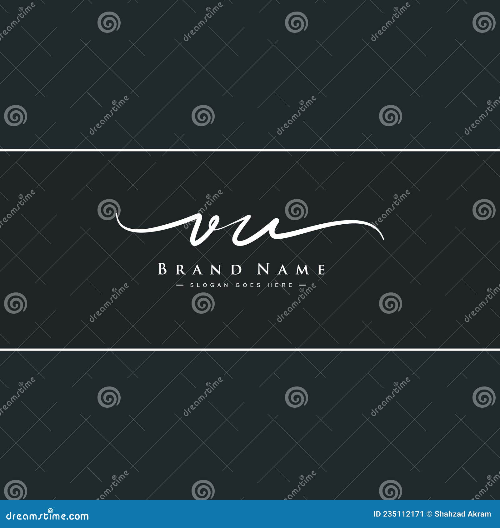 Initial Letter VU Logo - Handwritten Signature Logo Stock Vector ...