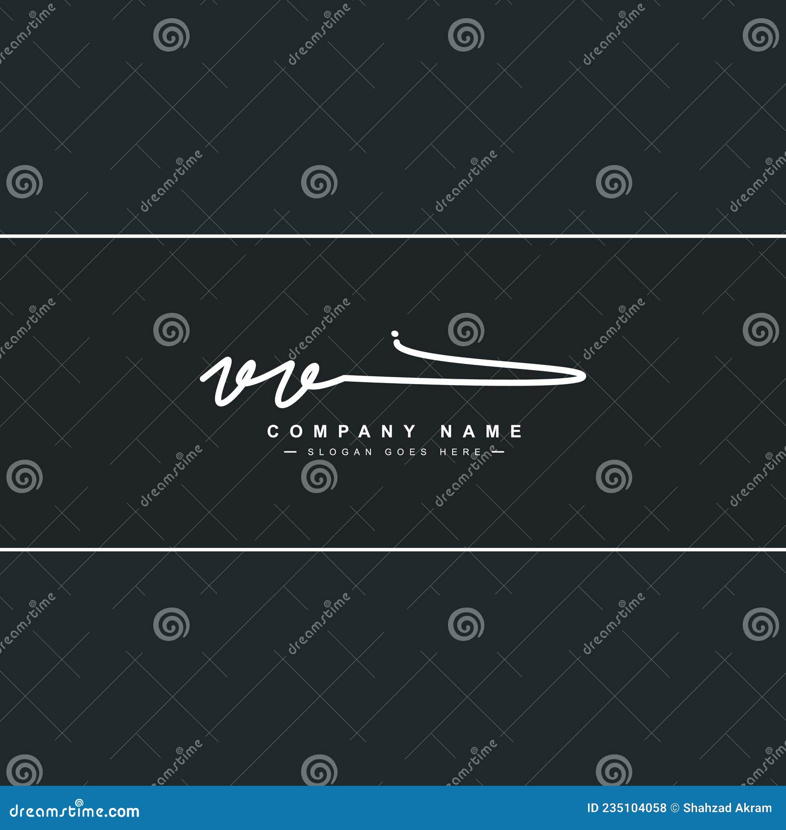 Initial Letter VV Logo - Hand Drawn Signature Logo Stock Vector ...
