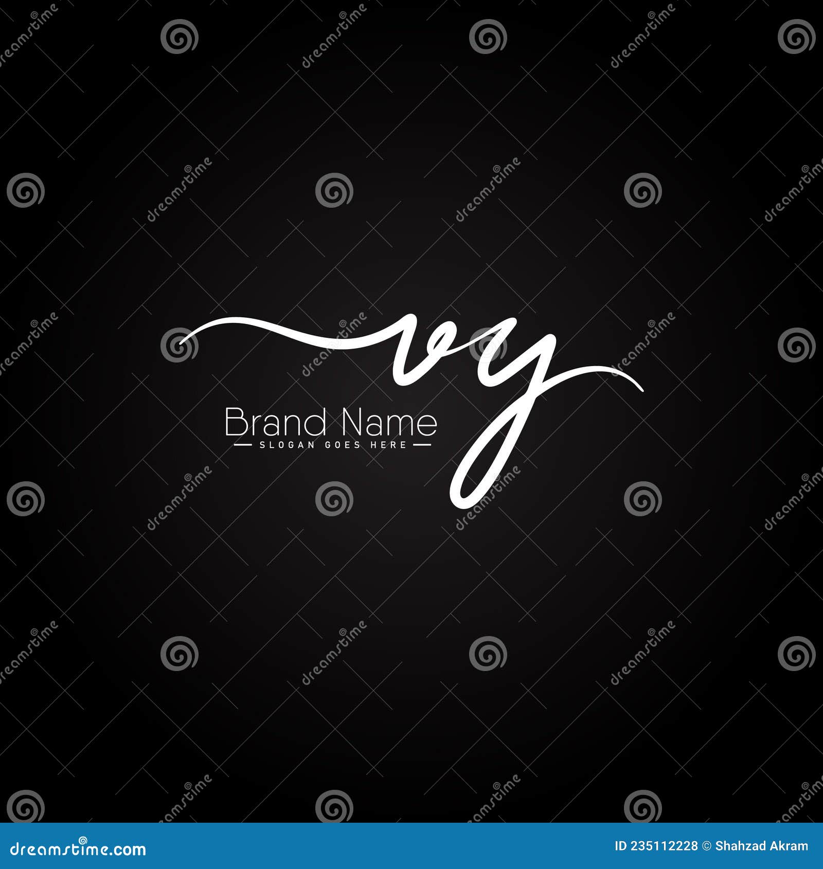 Initial Letter VY Logo - Hand Drawn Signature Style Logo Vector ...