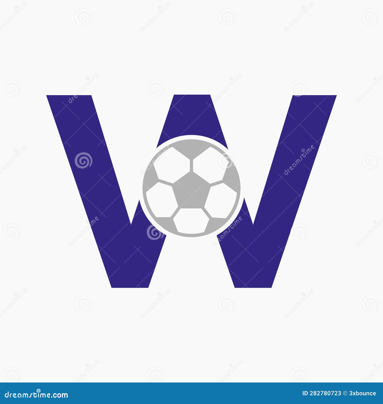 Initial Letter W Soccer Logo. Football Logo Design Vector Template ...