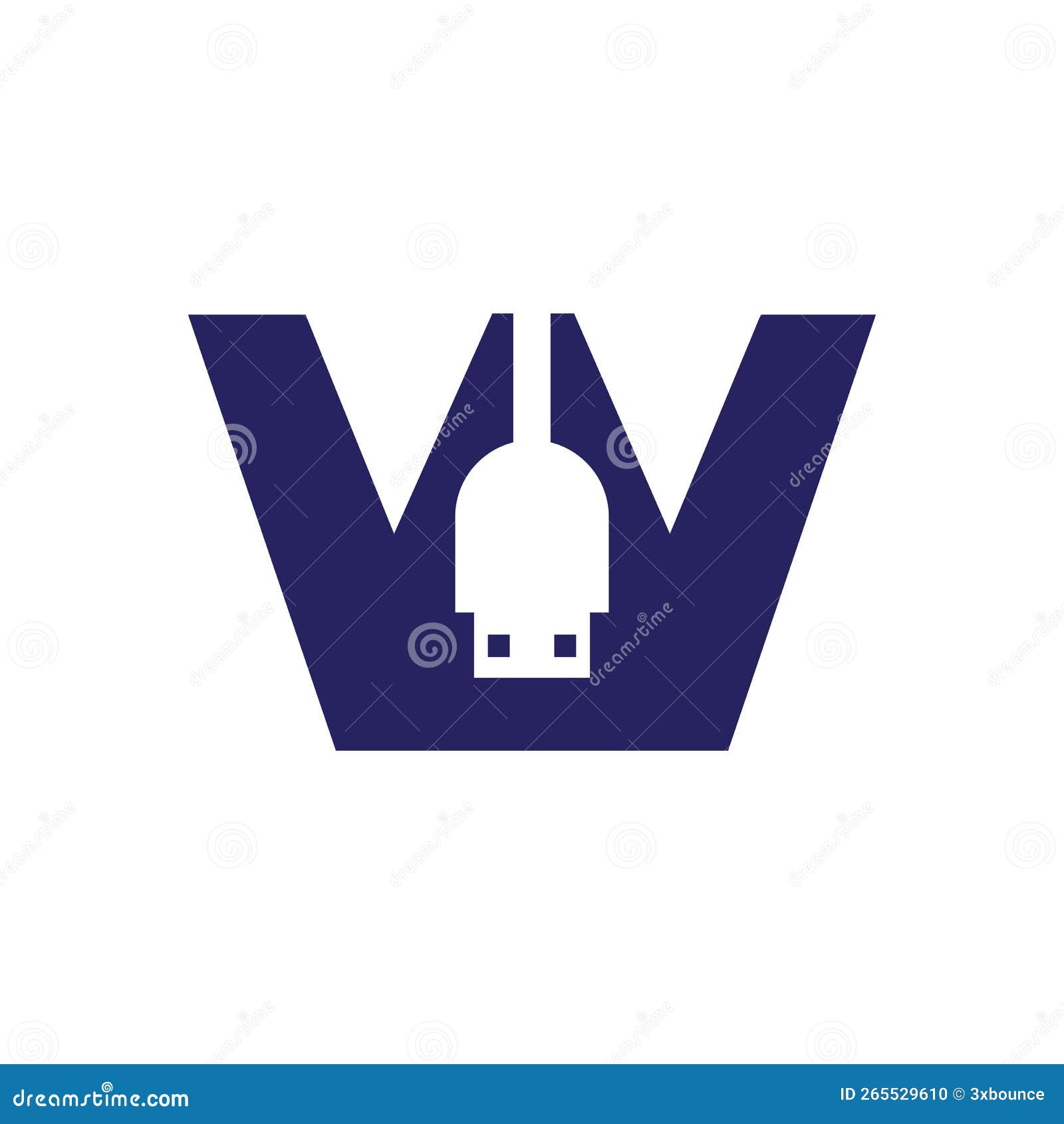Initial Letter W USB Symbol Design. Computer Connection USB Cable Icon ...