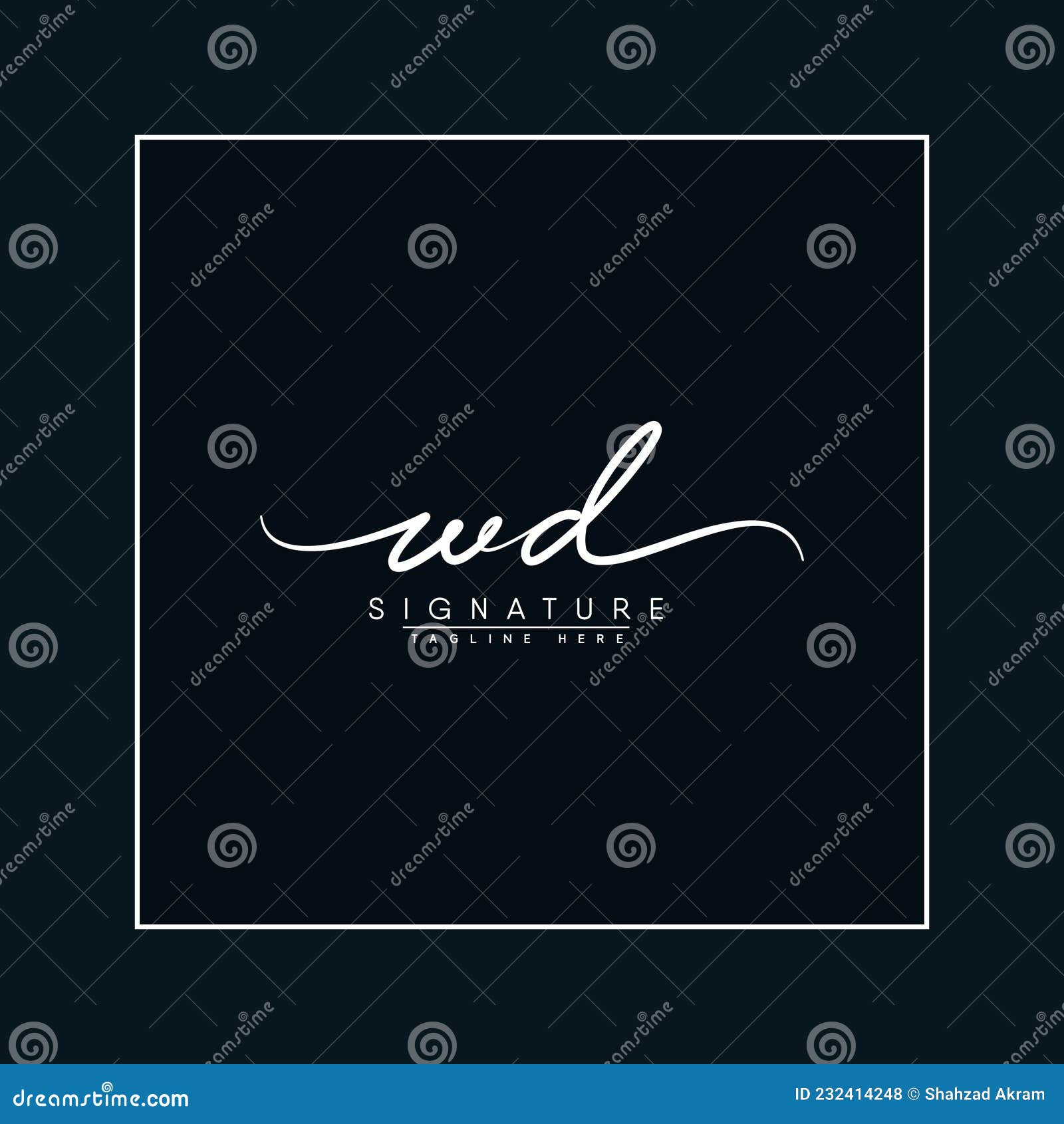 Initial Letter WD Logo - Hand Drawn Signature Style Logo Stock Vector ...