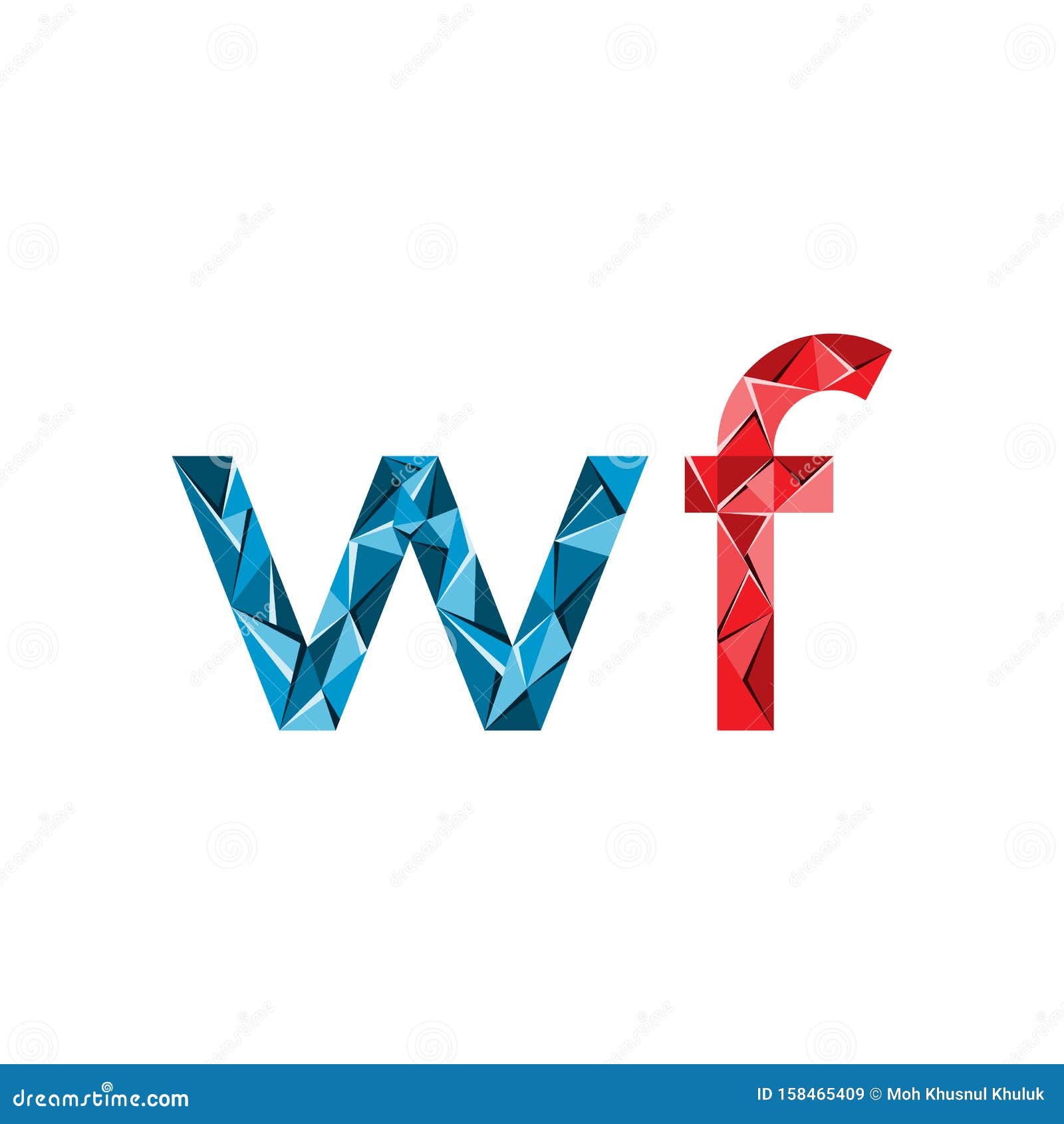 Initial Letter Wf Abstract Triangle Logo Vector Stock Vector ...