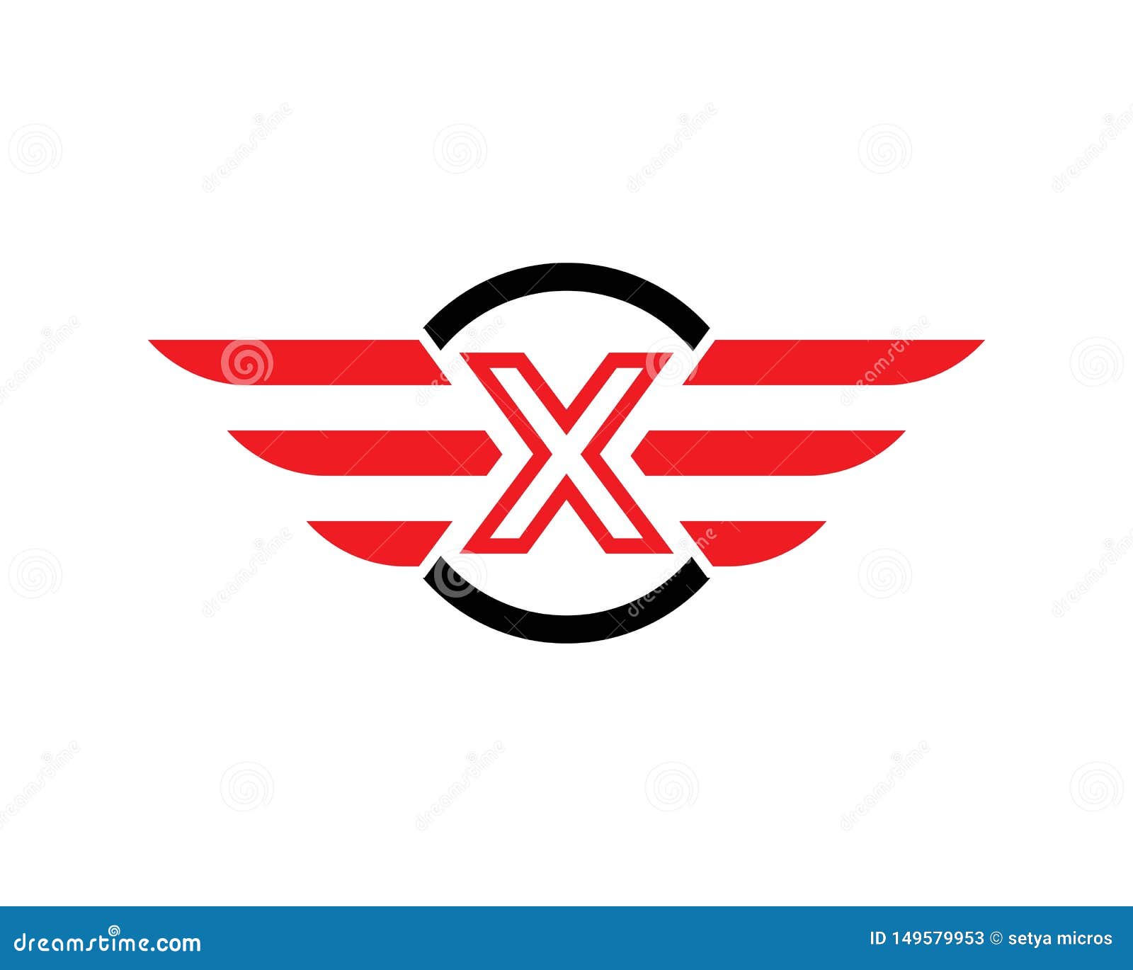 Initial Letter X Wing Logo Template Stock Vector - Illustration of ...